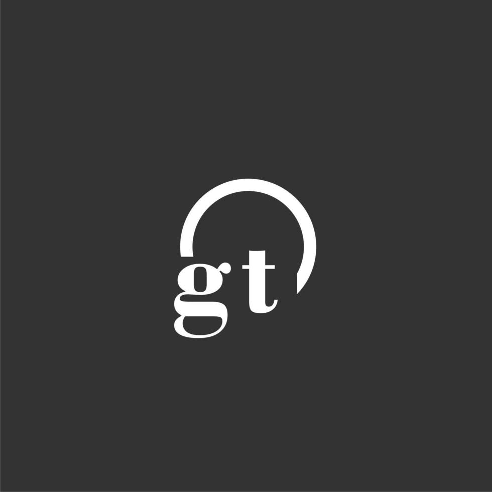 Gt Initial Monogram Logo With Creative Circle Line Design 18865220