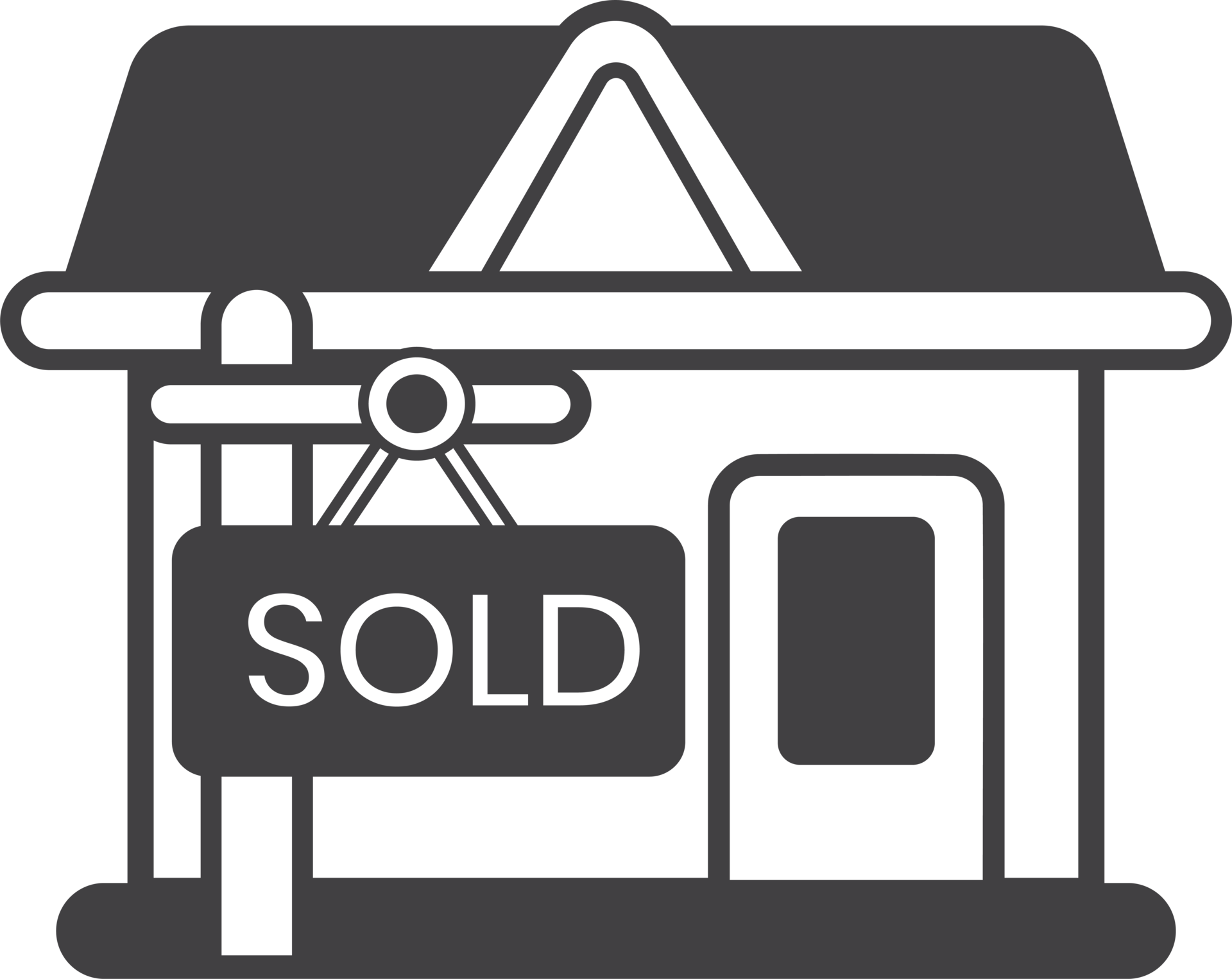 house with sold sign illustration in minimal style 18866978 PNG