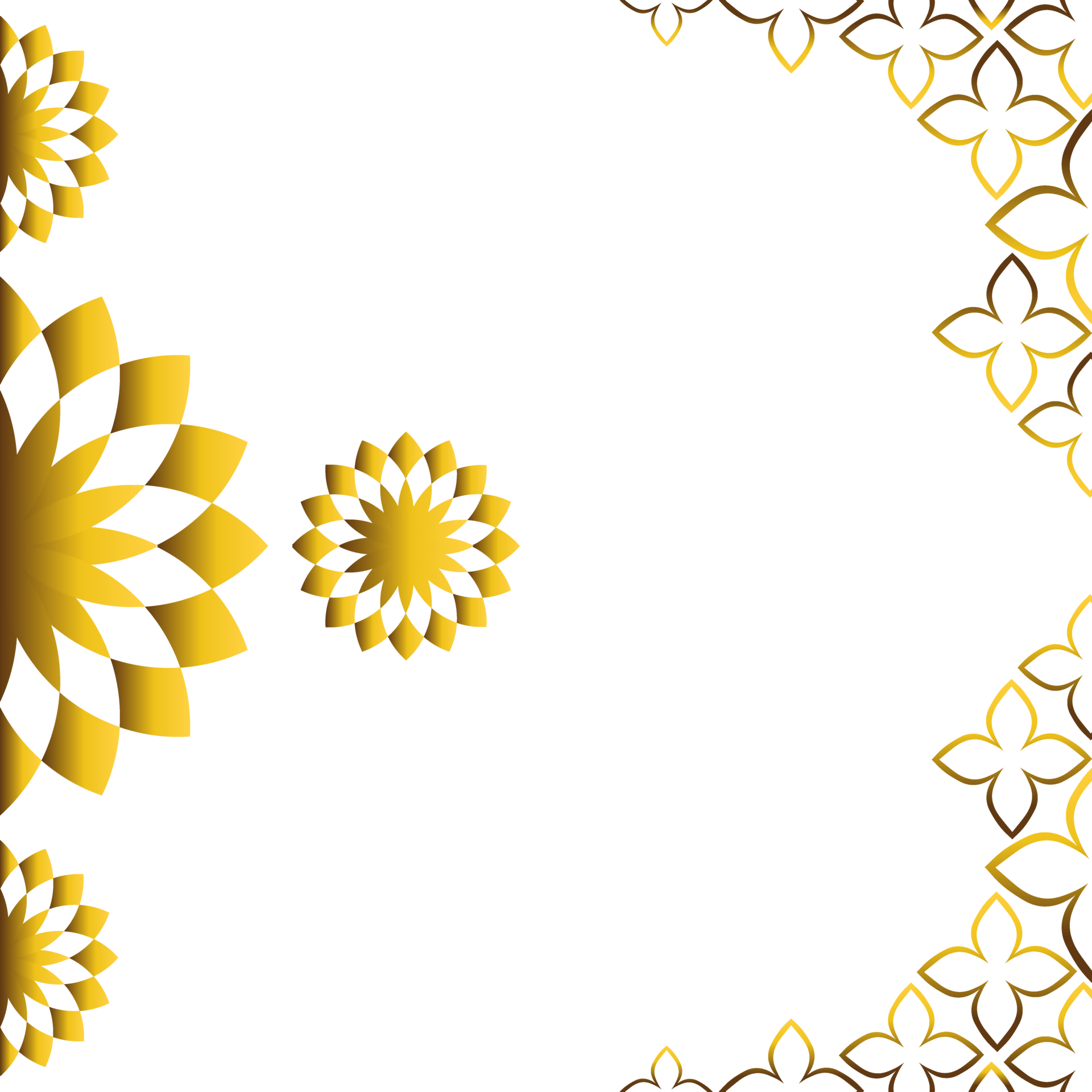 Abstract Black Background With Golden Floral Ornament 18867347 Png