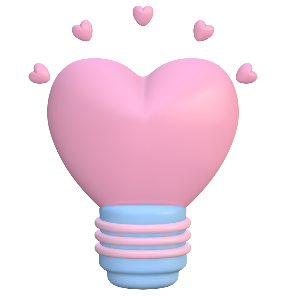 3d rendering bulb with heart 18868576 PNG 3d rendering bulb with heart 18868576 PNG