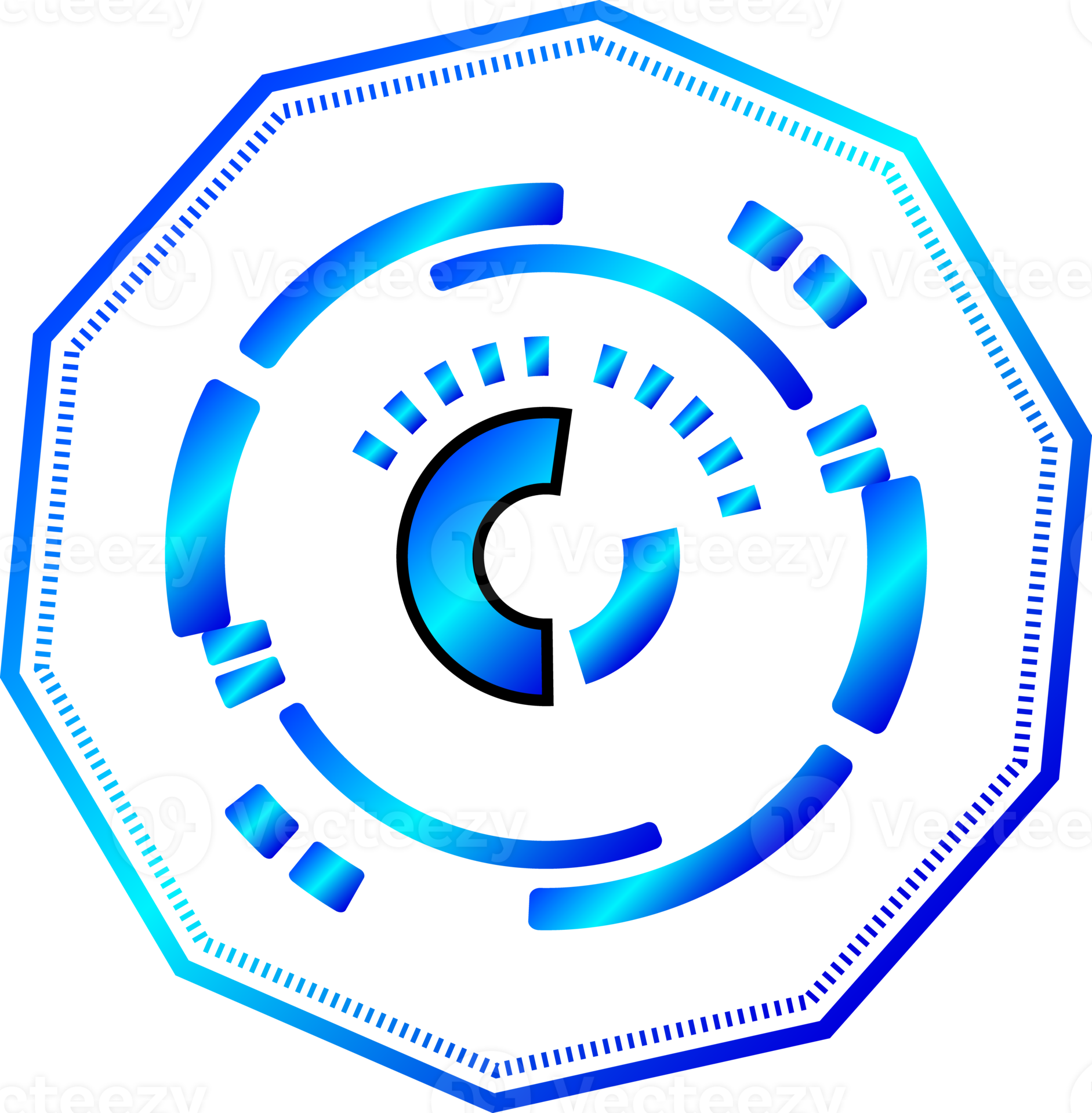 Tech circle technology network digital science icon element graphic ...