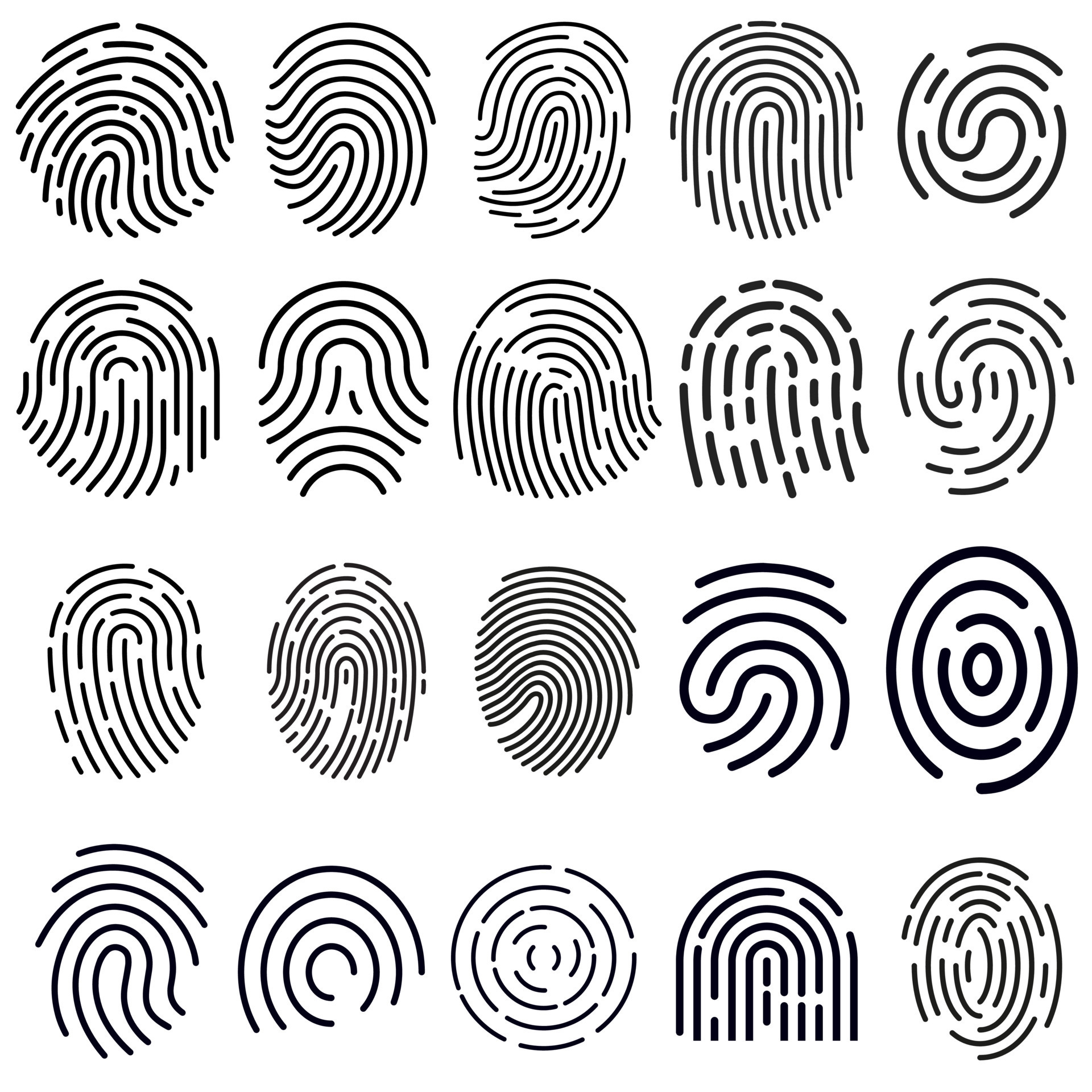 Fingerprint icon vector set. Password illustration sign collection ... Fingerprint icon vector set. Password illustration sign collection ...