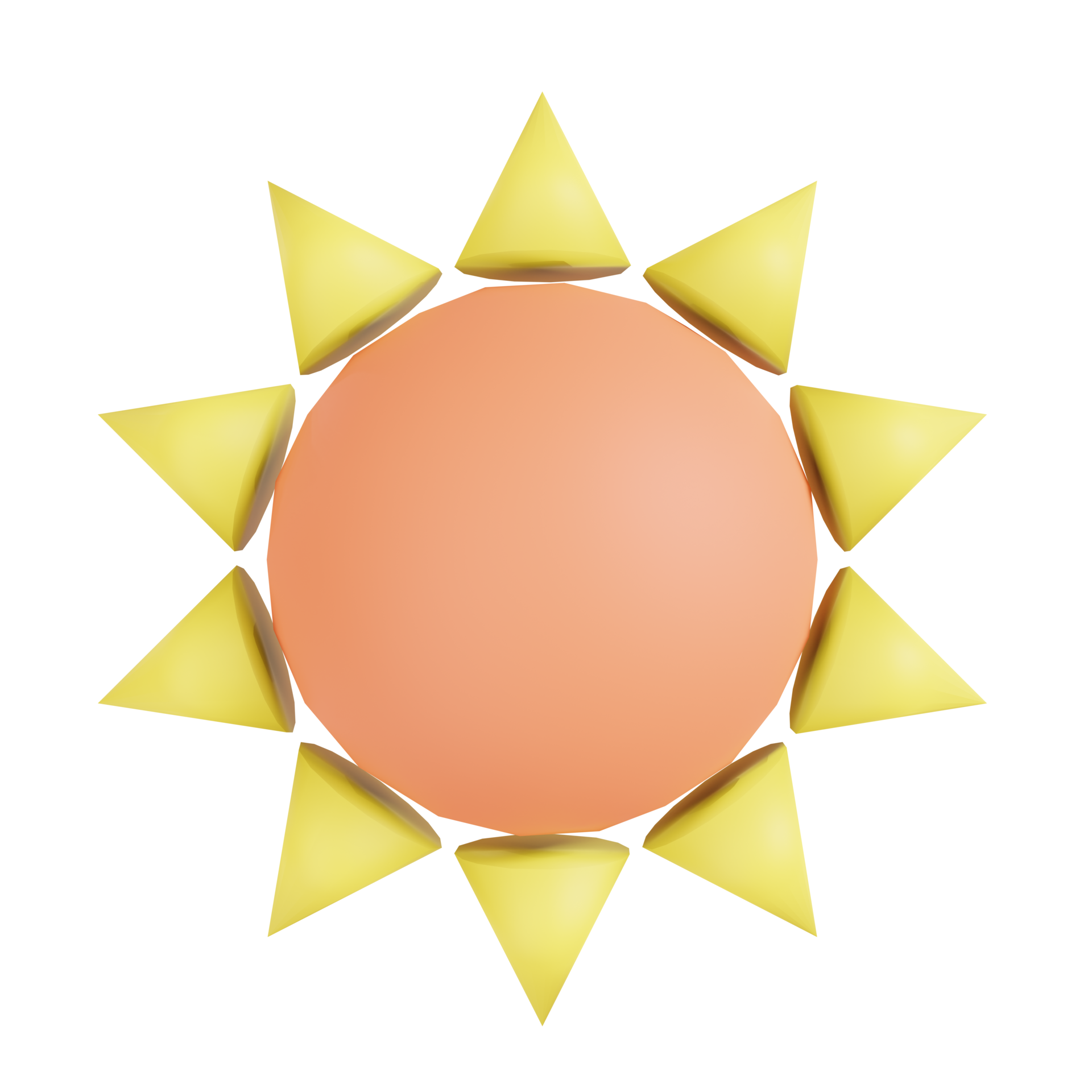 sun 3D model on isolated background. 18871588 PNG