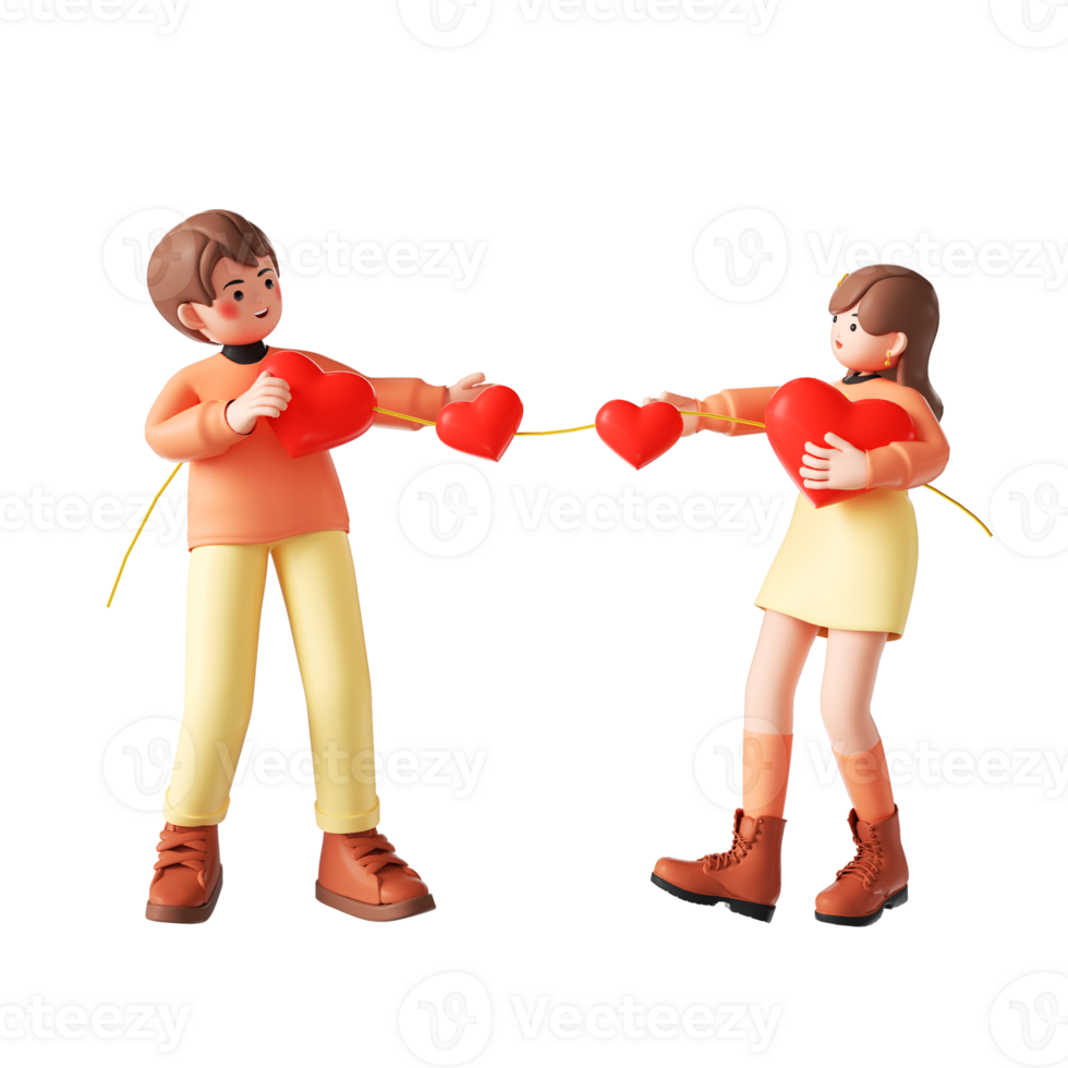 3d Rendering Of Cartoon Lovers 18872330 Png