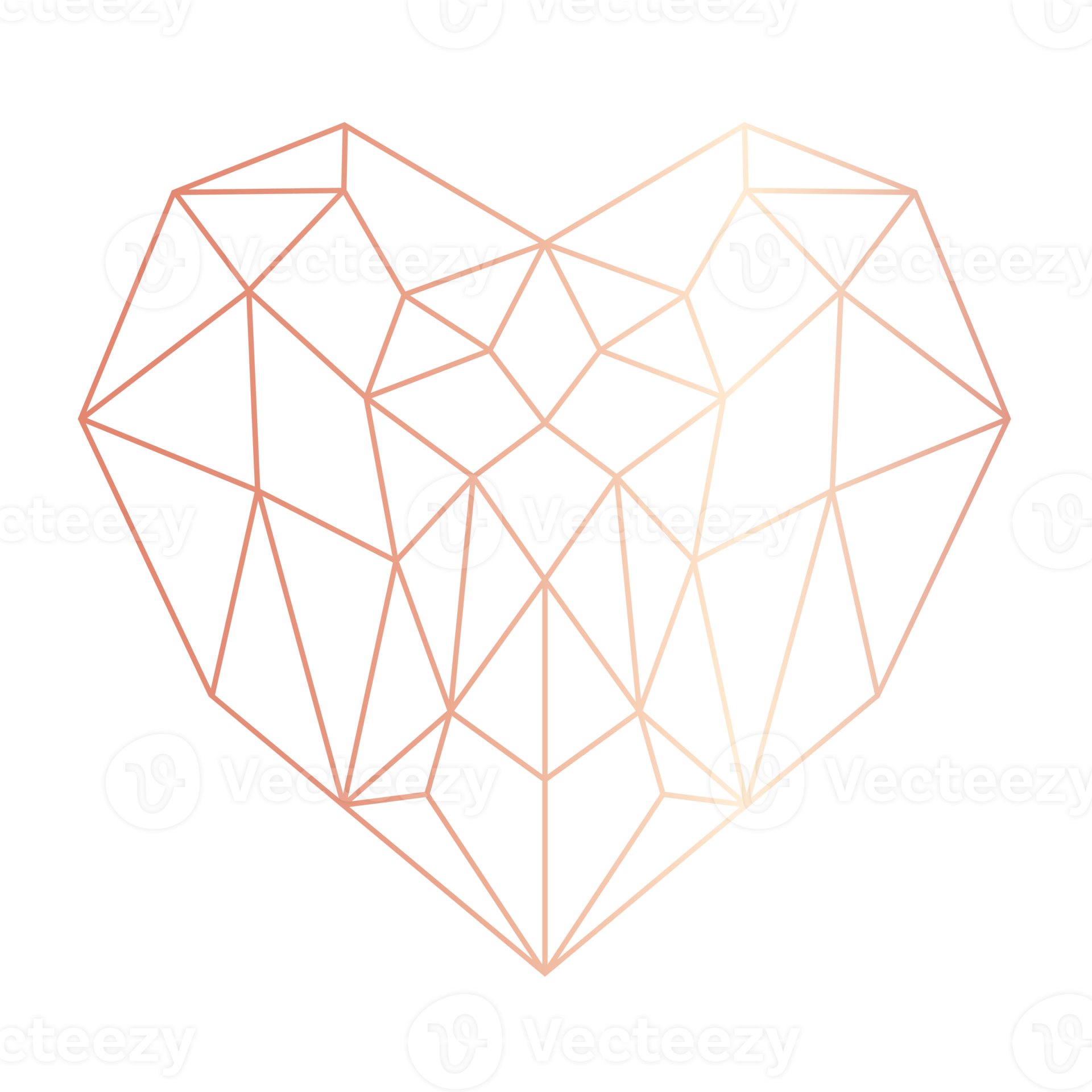 Rose Gold Heart Geometric 18872558 Png