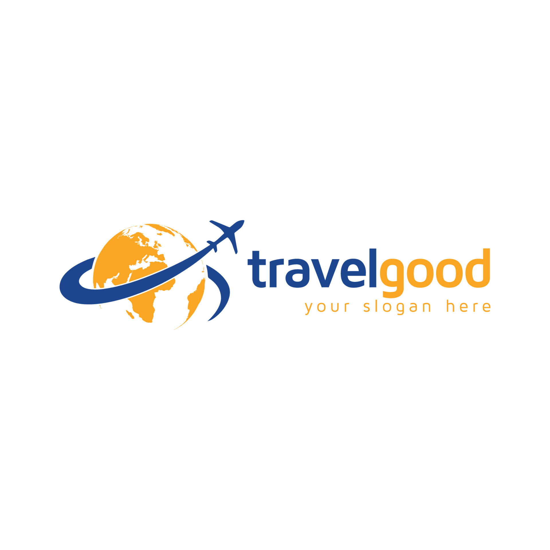 Tours And Travel Logo With An Airplane Passing Over The World 18872722 Vector Art At Vecteezy