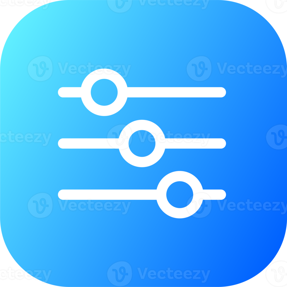 Setting icon in square gradient colors. Panel signs illustration ...