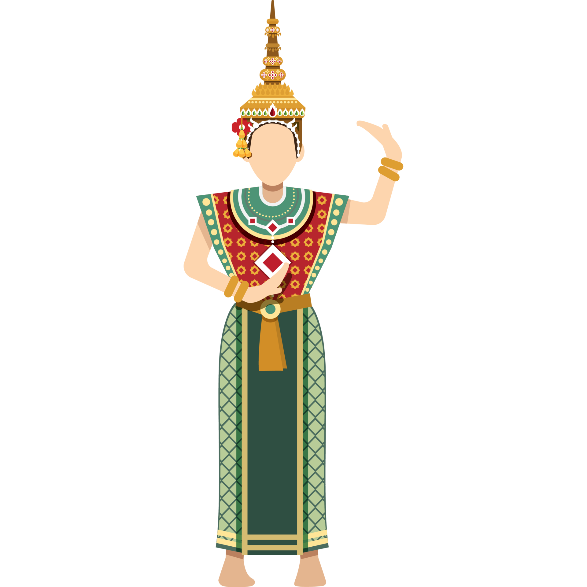 Girl In Thailand National Thai Dance Costume 18873656 Png