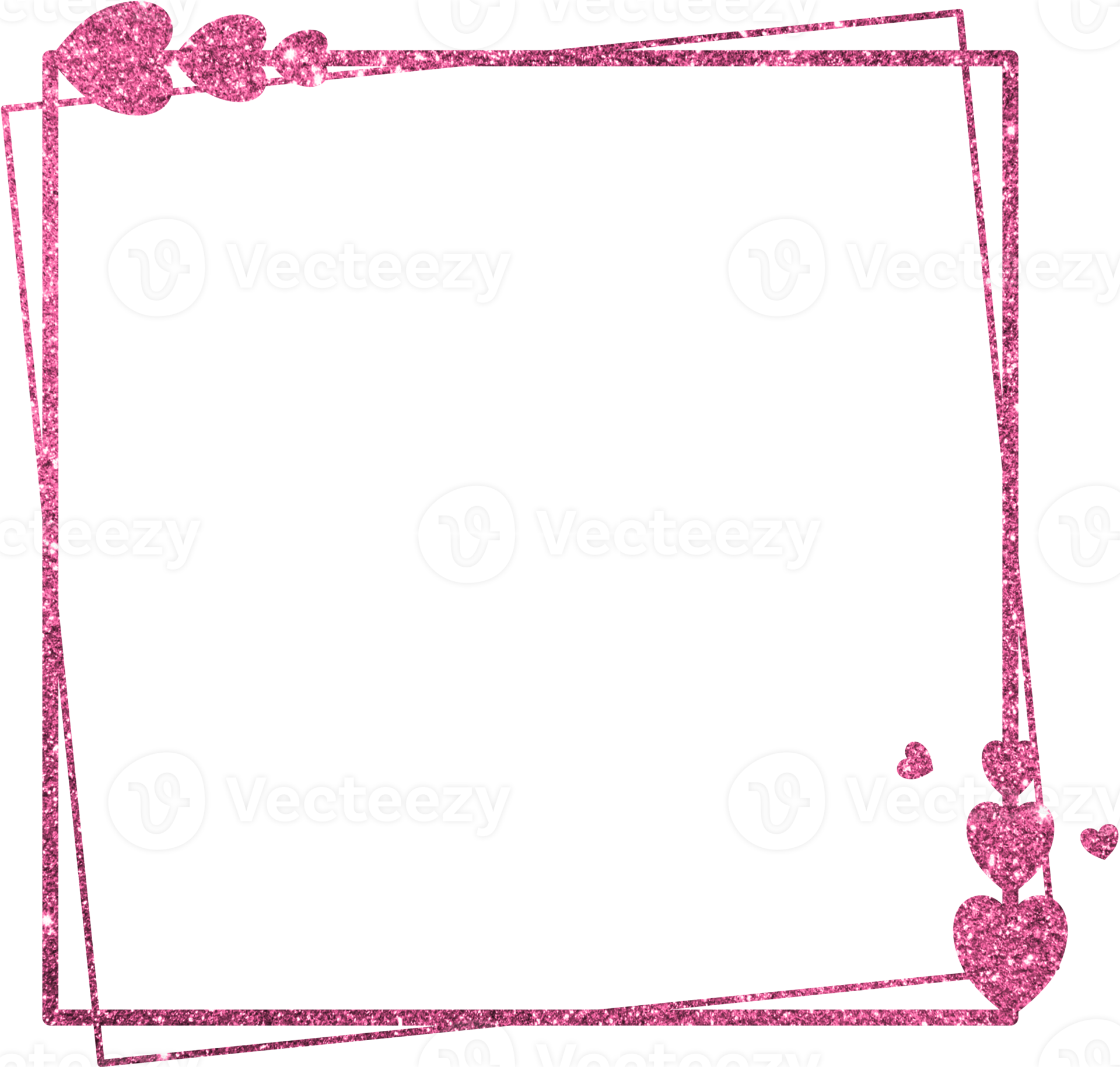 Pink Glitter Frame With Heart 18875804 PNG