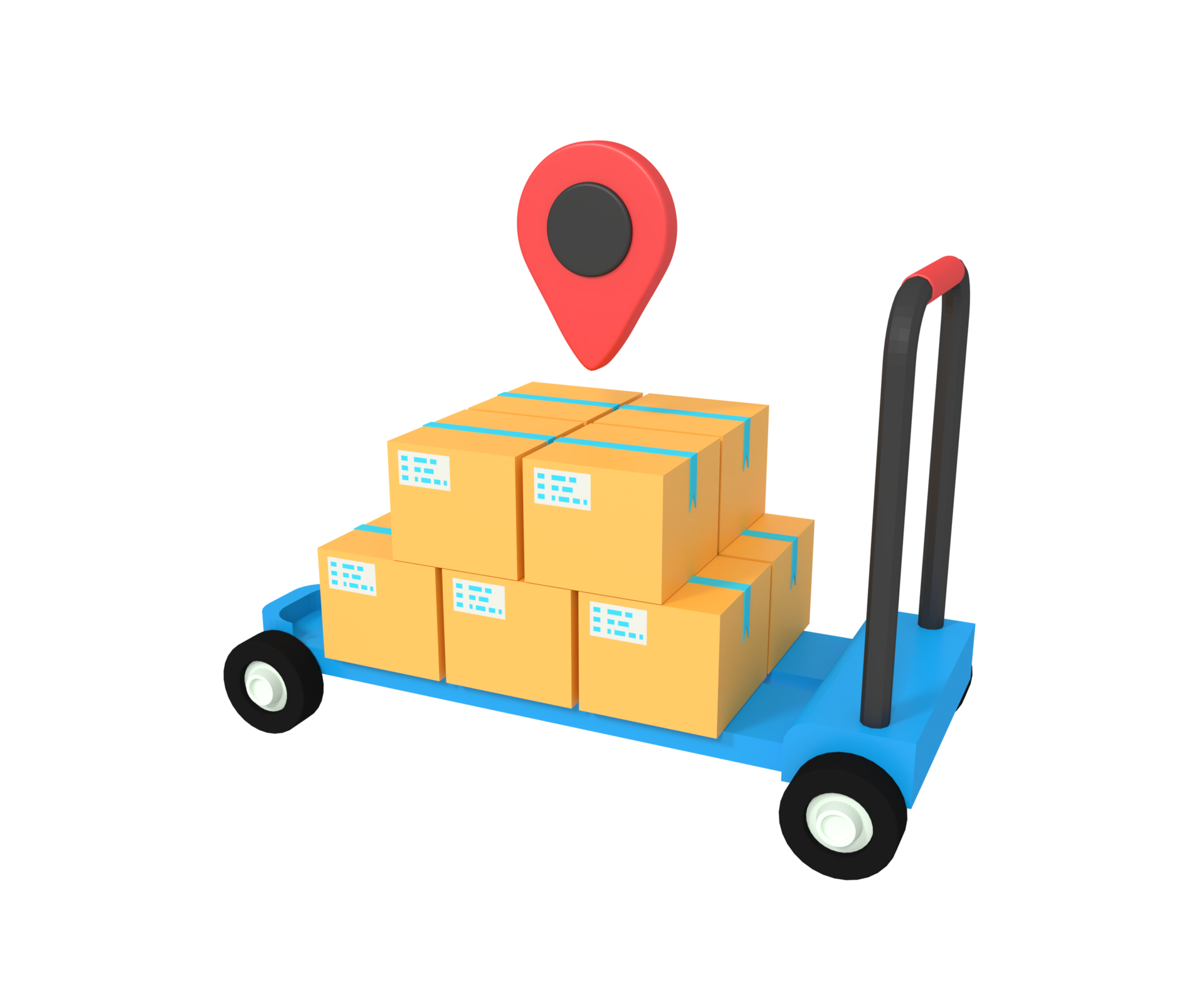 3d Illustration Of A Package On A Trolley 18876397 PNG 3d-illustration-of-a-package-on-a-trolley-18876397-png