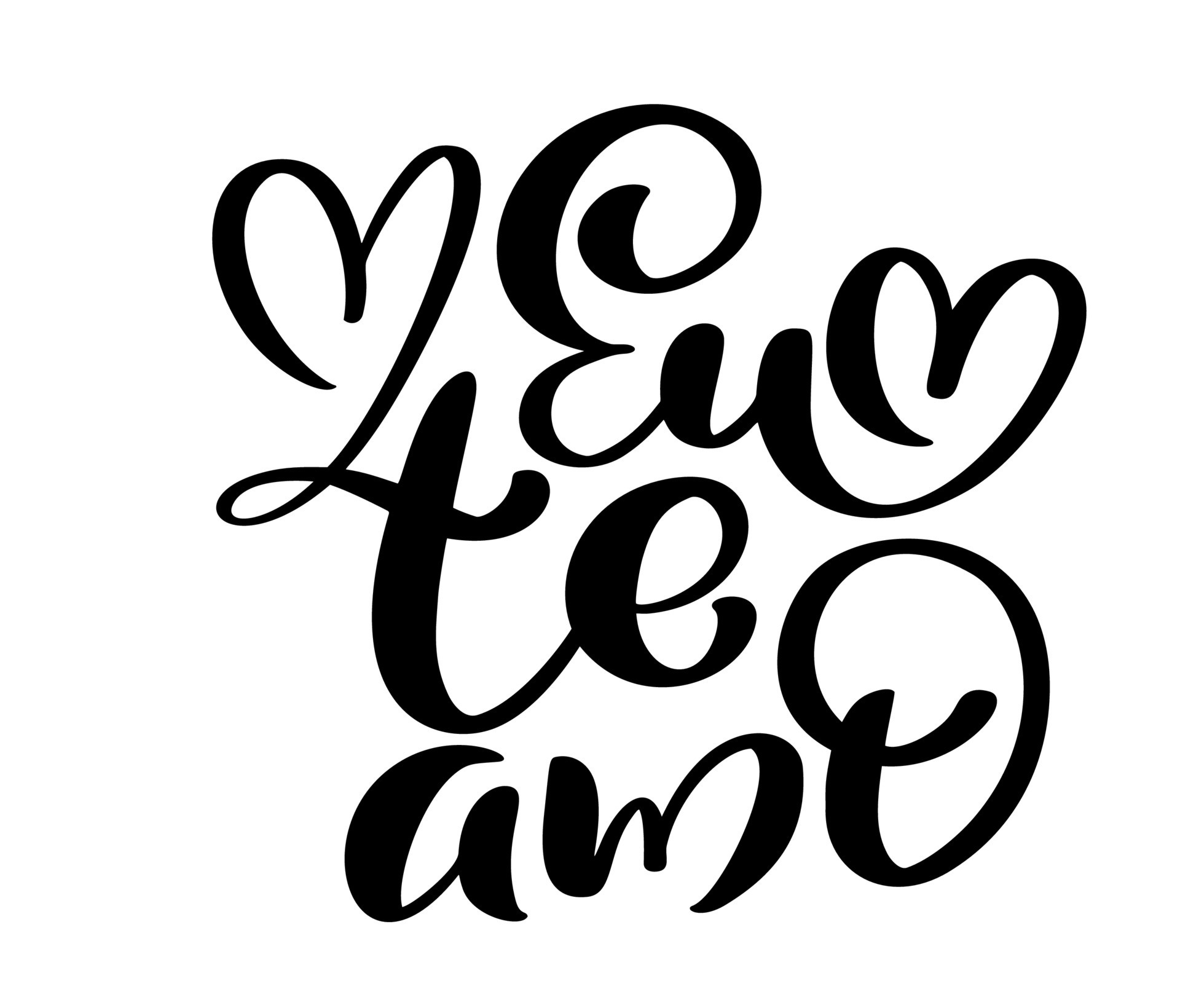 Te Amo En Portugués Eu Te Amo Texto De Letras De Caligrafía Vectorial