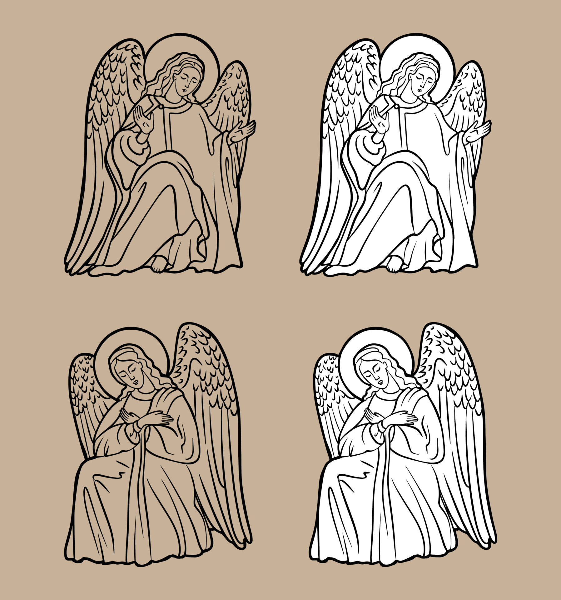 Jesus' Passover. Angels. Biblical scene. Flat vector illustration ... Jesus' Passover. Angels. Biblical scene. Flat vector illustration ...
