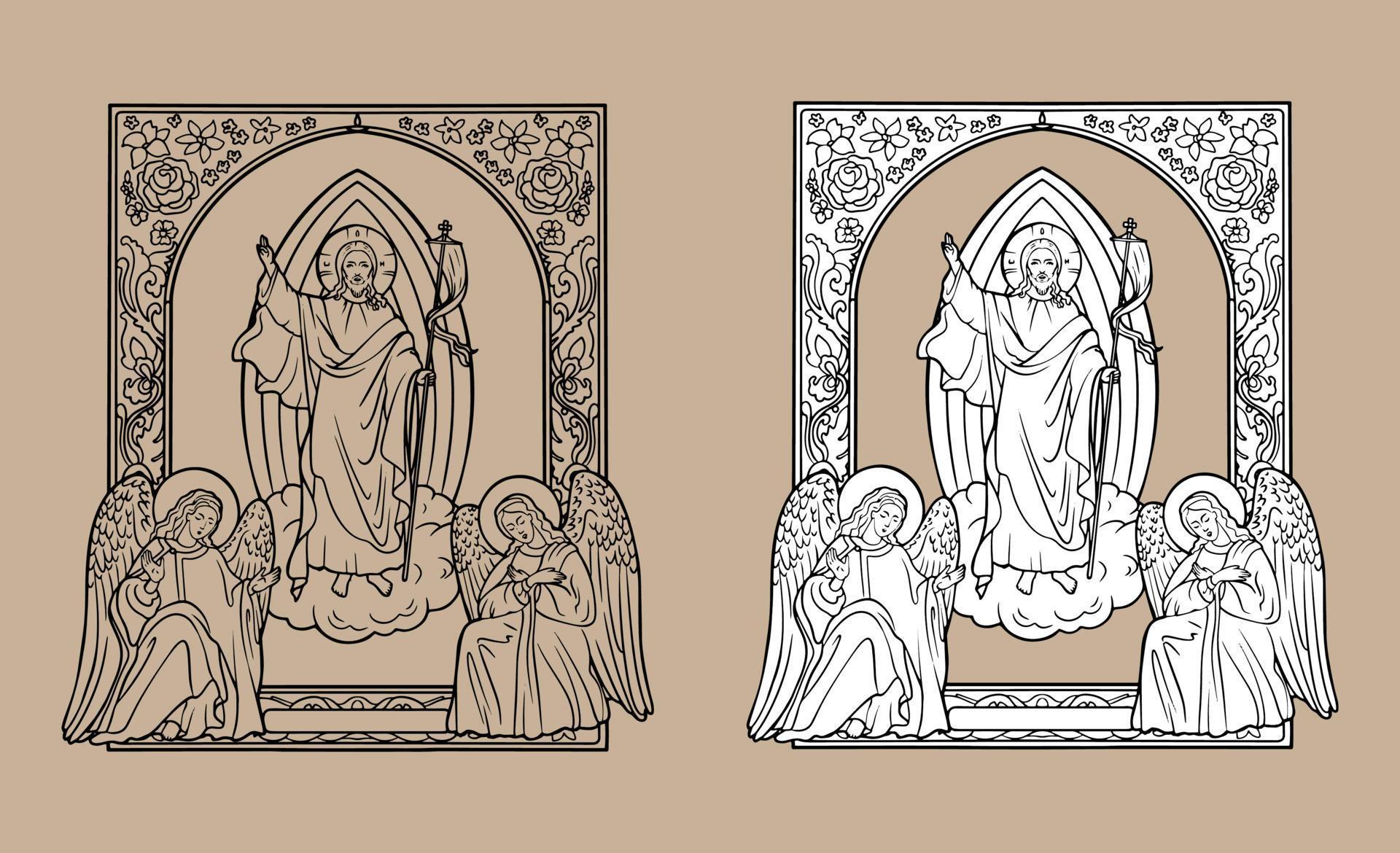 Jesus' Passover. Angels. Biblical scene. Flat vector illustration ...