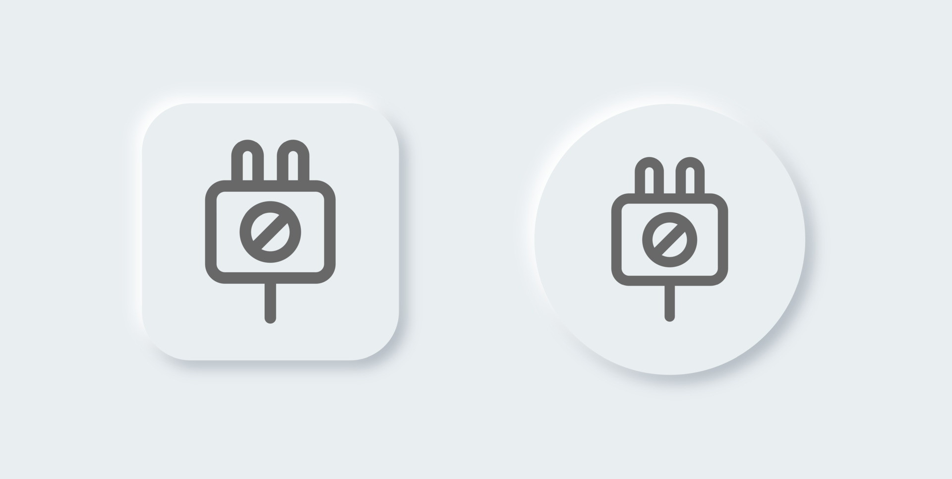 Disconnect Line Icon In Neomorphic Design Style Connection Signs