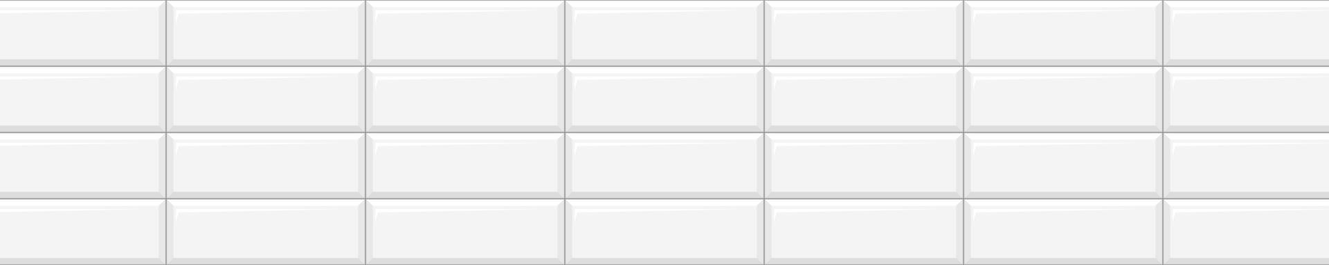 Kitchen or bathroom white tile seamless pattern. Stone or ceramic brick ...