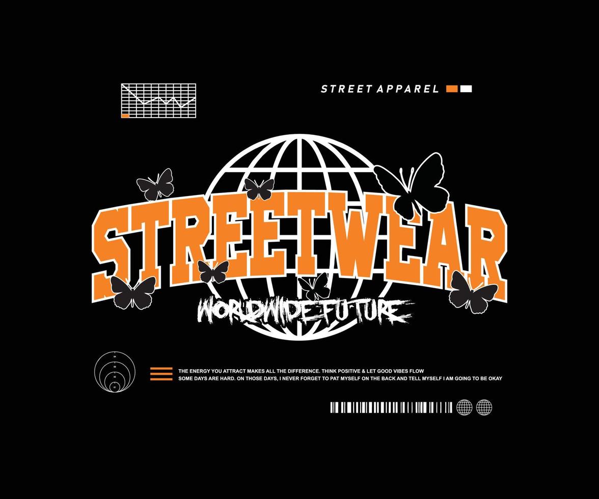 Aesthetic Illustration Of Streetwear T Shirt Design Vector Graphic