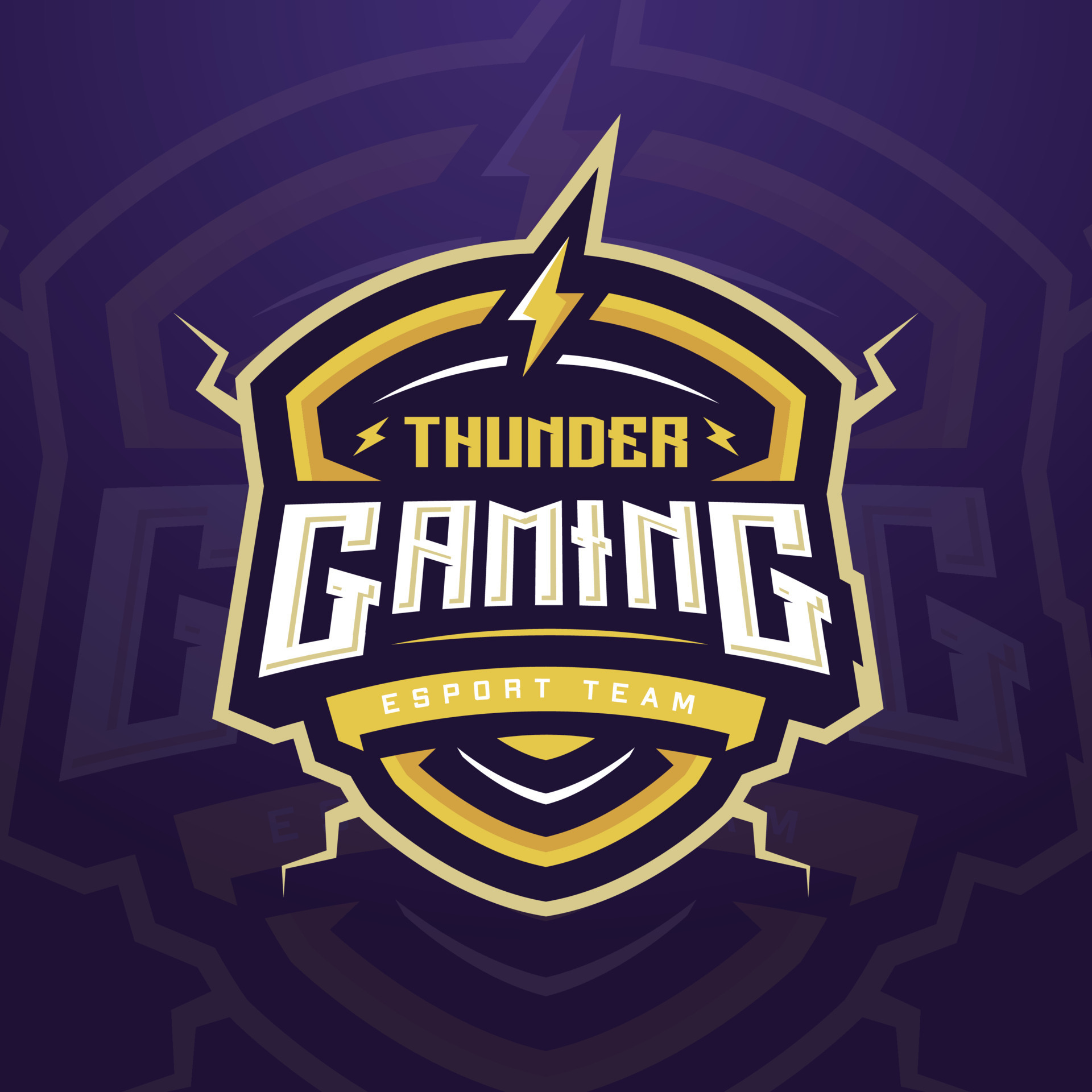 Thunder Gaming Esports Logo Template for Gaming Tournament or Social Media 18878895 Vector Art ...