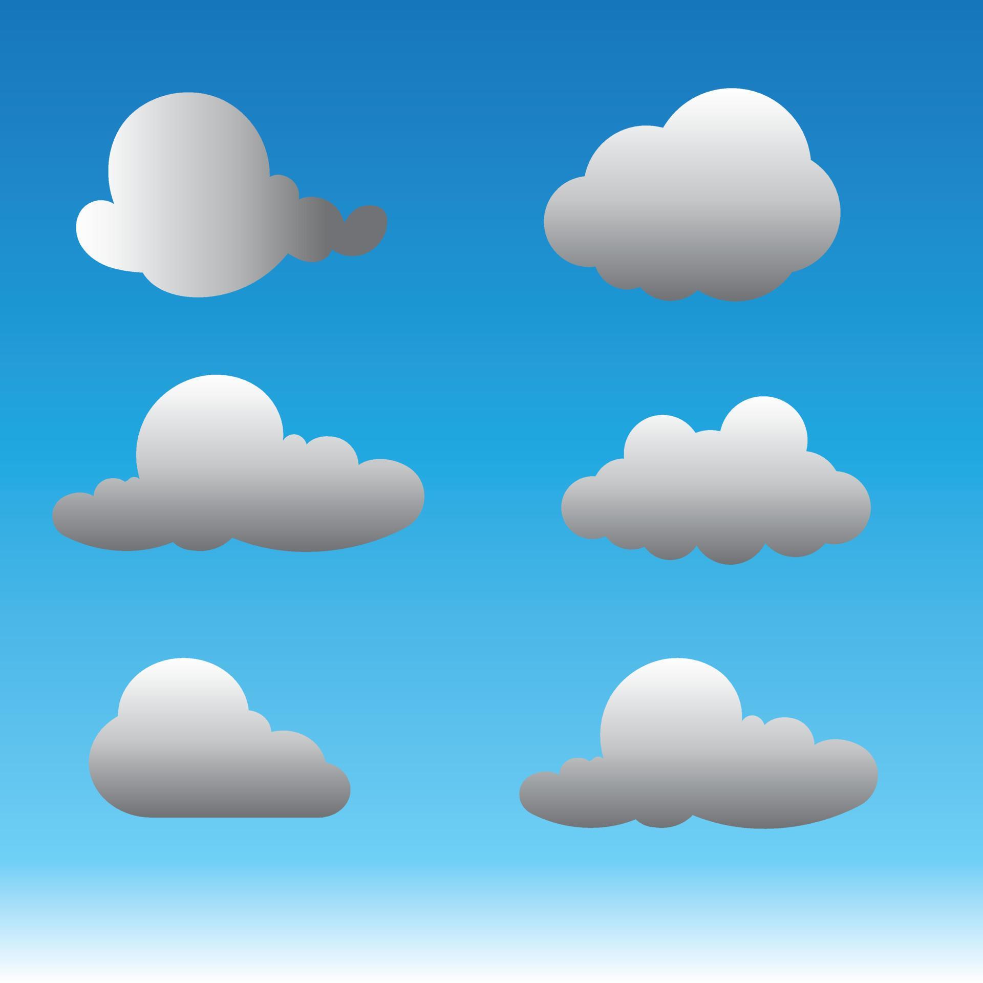 Conjunto De Nubes 3d Blancas Aisladas En Un Fondo Azul Renderice Un Icono De Nubes Esponjosas