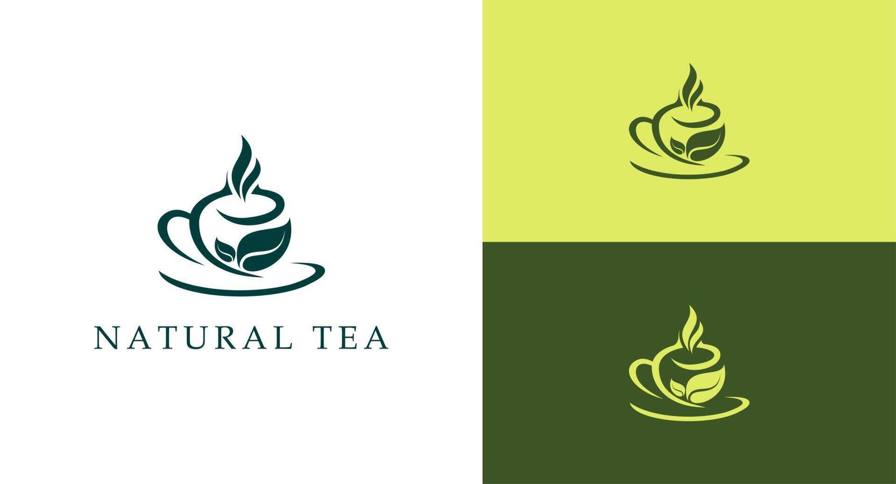 tea and cup logo design vector, health drink, antioxidant, tea leaf ...