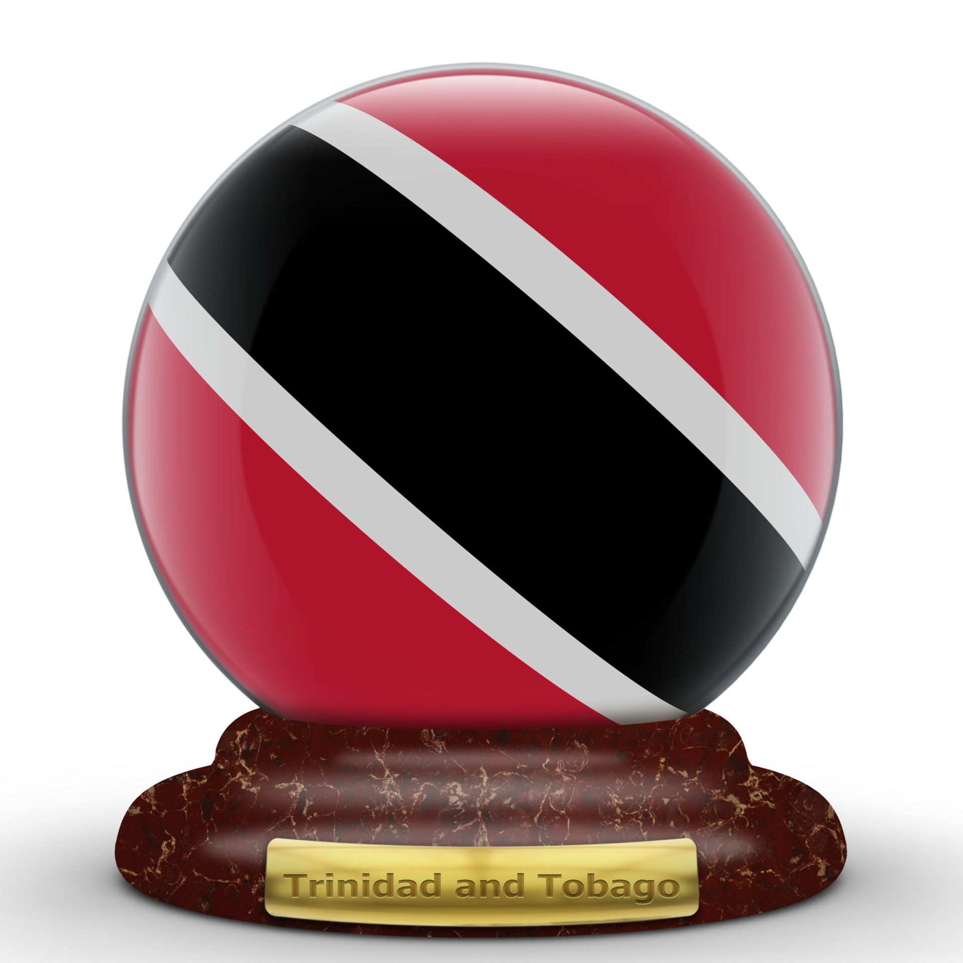 3d Flag Of Trinidad And Tobago On Globe Background 18880204 Png