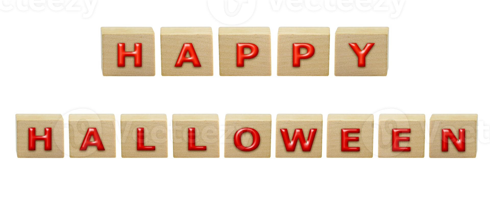 3D illustration the word Happy Halloween on the wooden box. 18880329 PNG