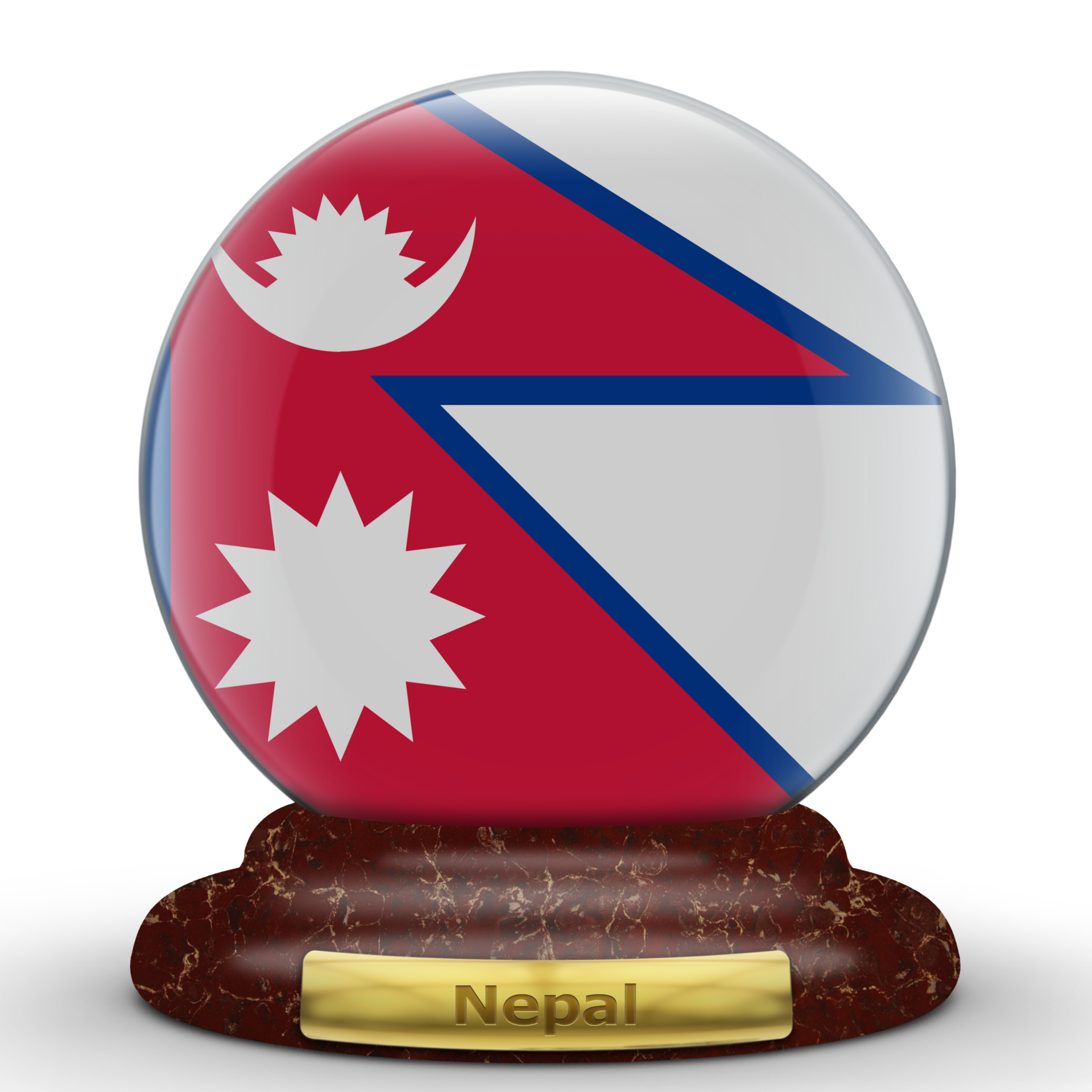 3D Flag of Nepal on a globe background. 18880424 PNG