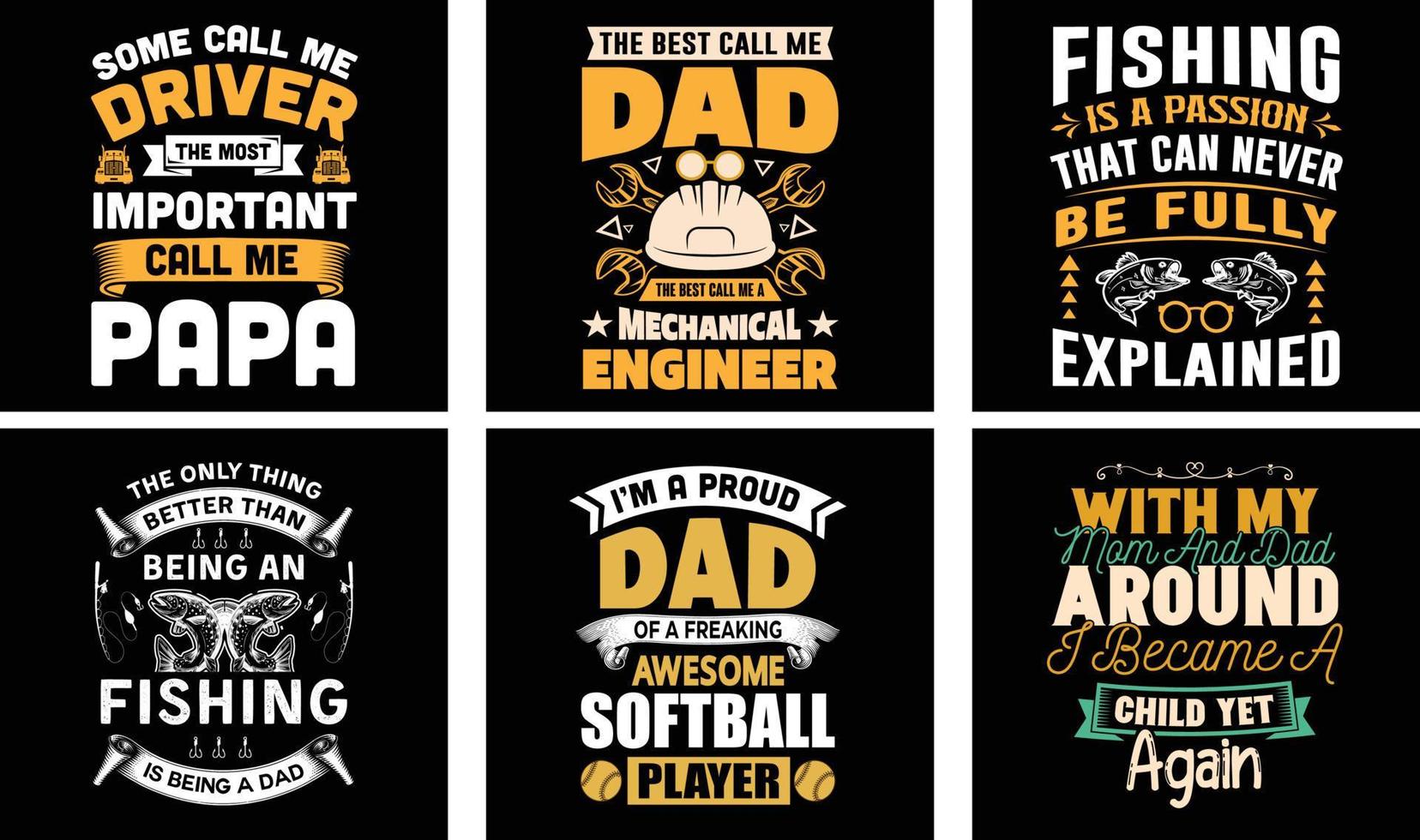 Fathers Day T Shirt Design Bundle Day T Shirt Design Vector T Shirt