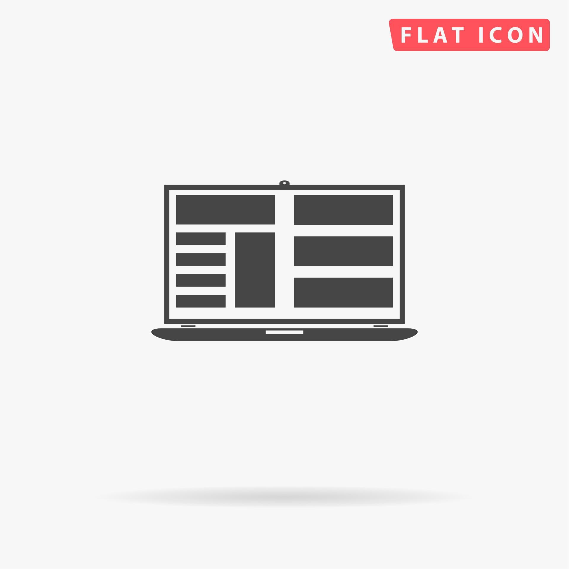 notebook. Simple flat black symbol with shadow on white background. Vector illustration ...