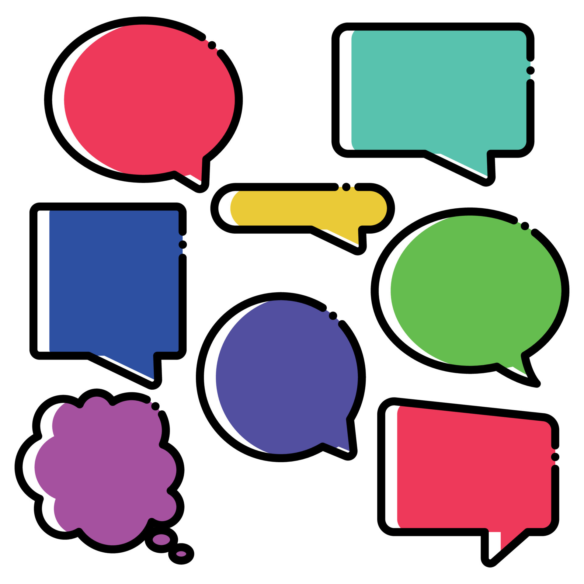 Set Of Different Line Style Message Bubbles 18881910 Vector Art at Vecteezy