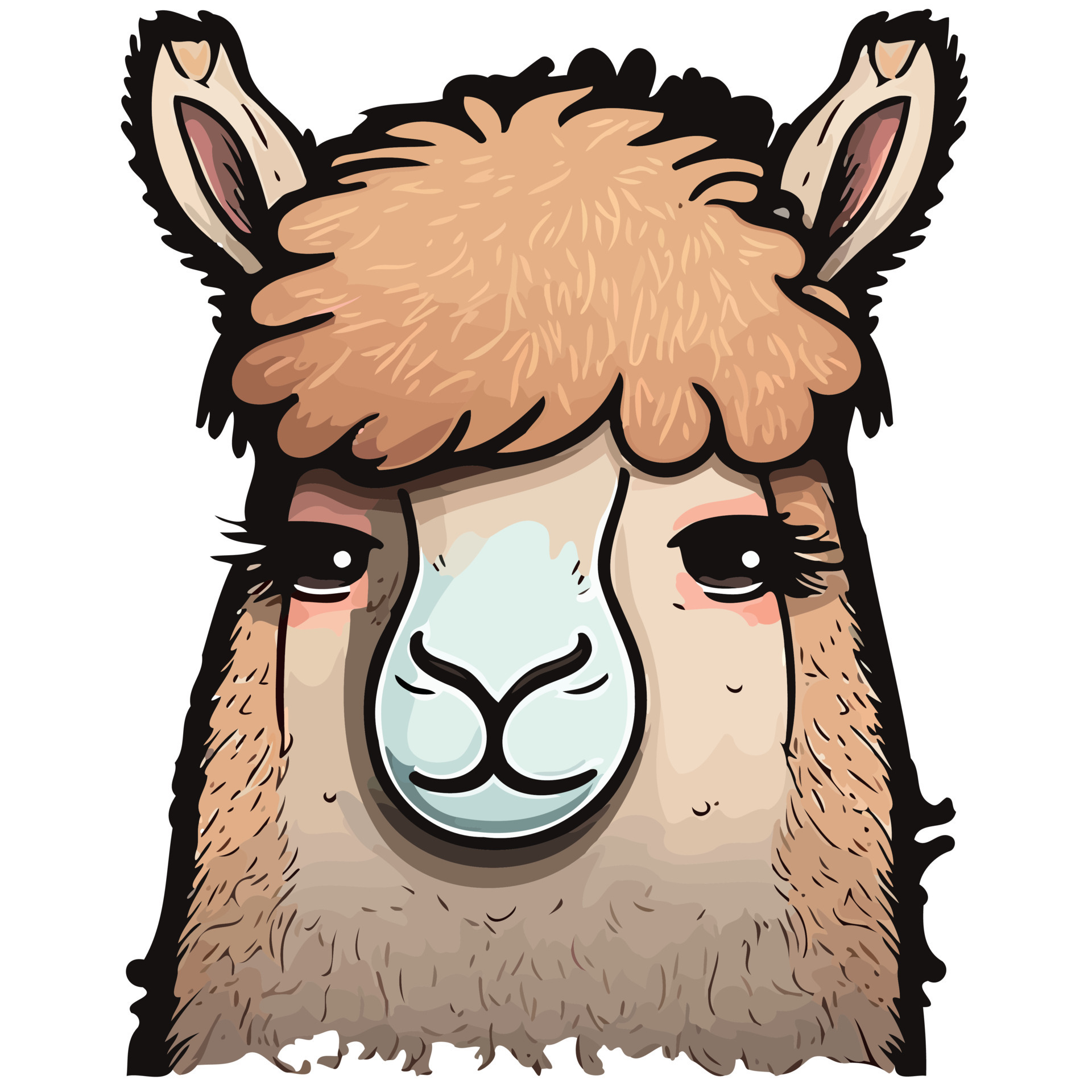 mammal animal head llama 18884347 Vector Art at Vecteezy