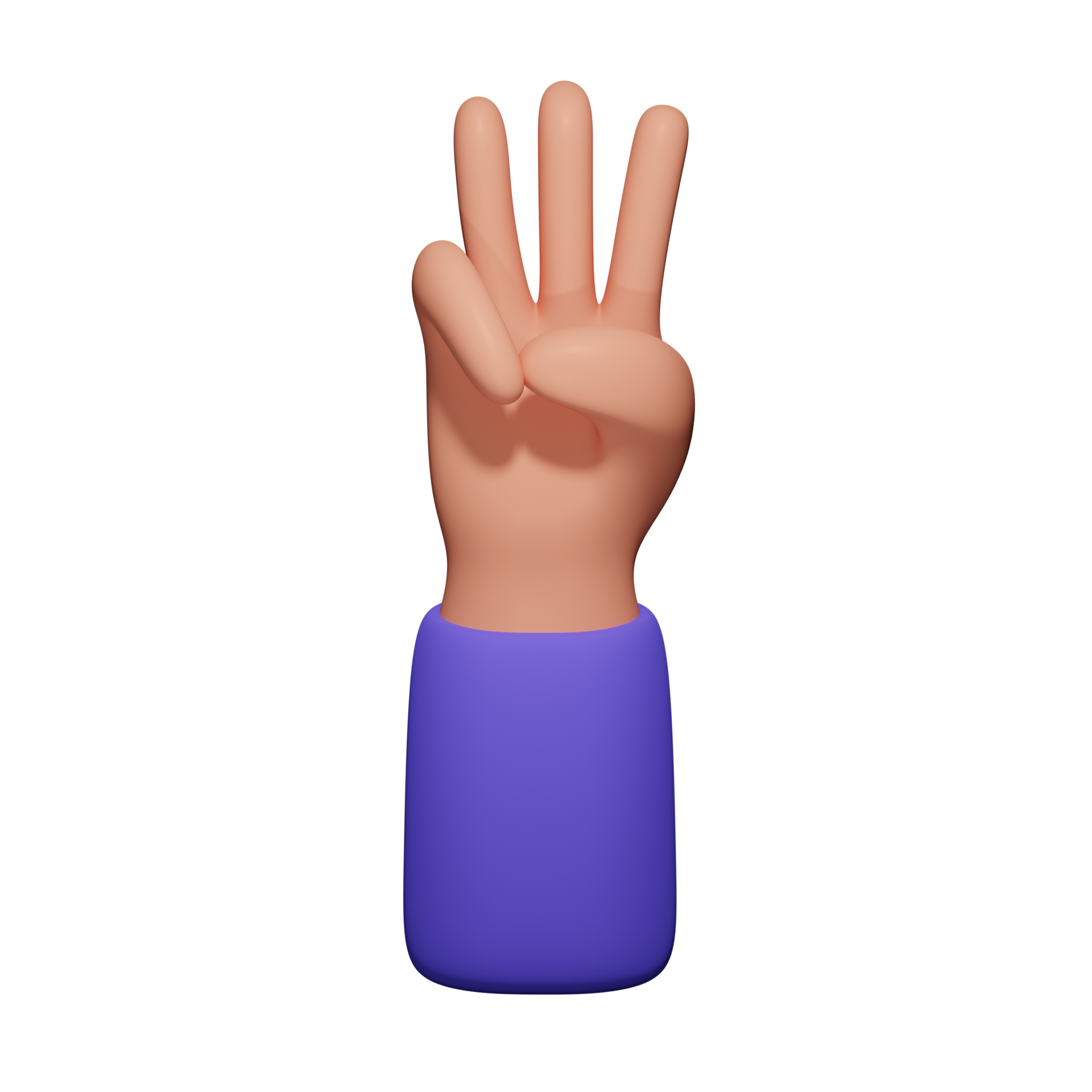 hand showing three fingers 3d illustration 18884701 PNG hand showing three fingers 3d illustration 18884701 PNG