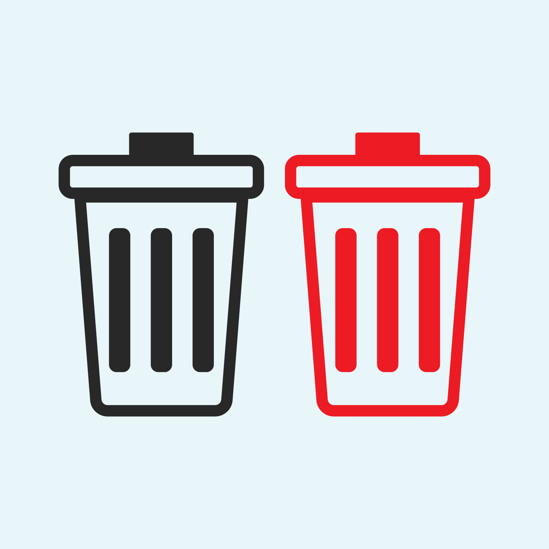 Delete icon vector, Trash can, bin, Garbage sign isolated. Trendy Flat ...