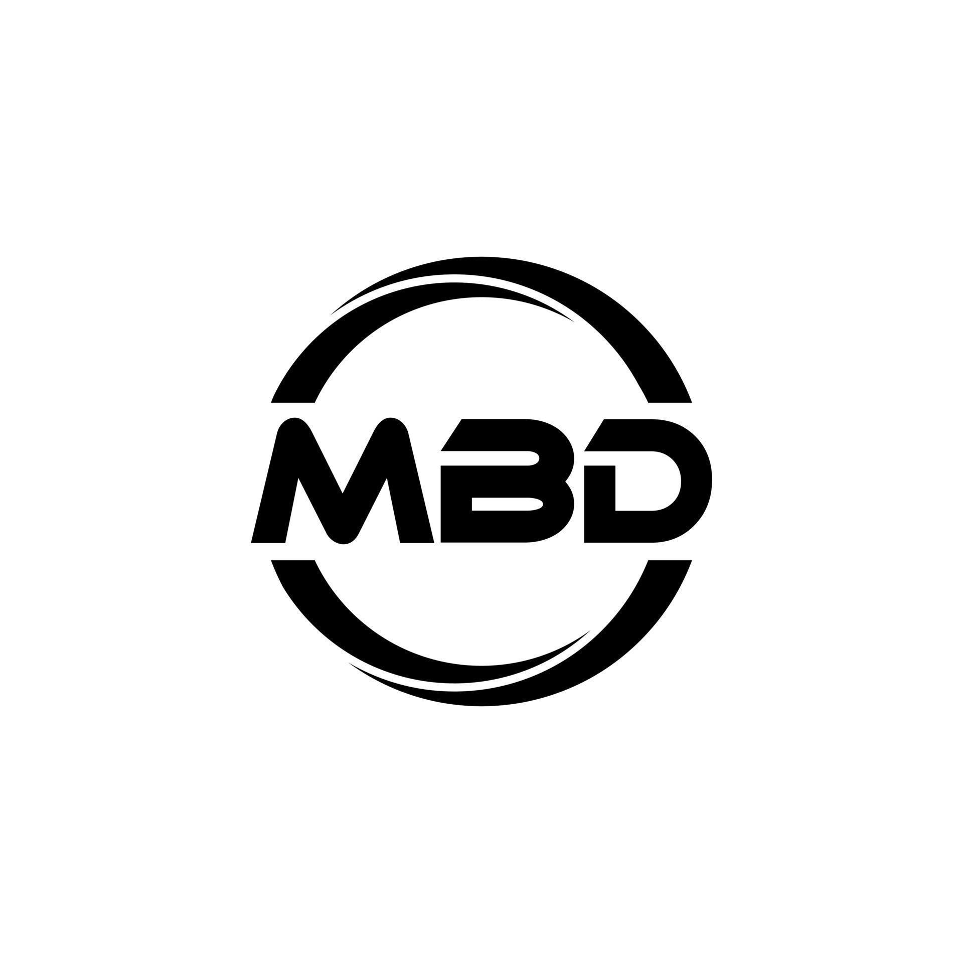 MBD letter logo design in illustration. Vector logo, calligraphy designs for logo, Poster ...