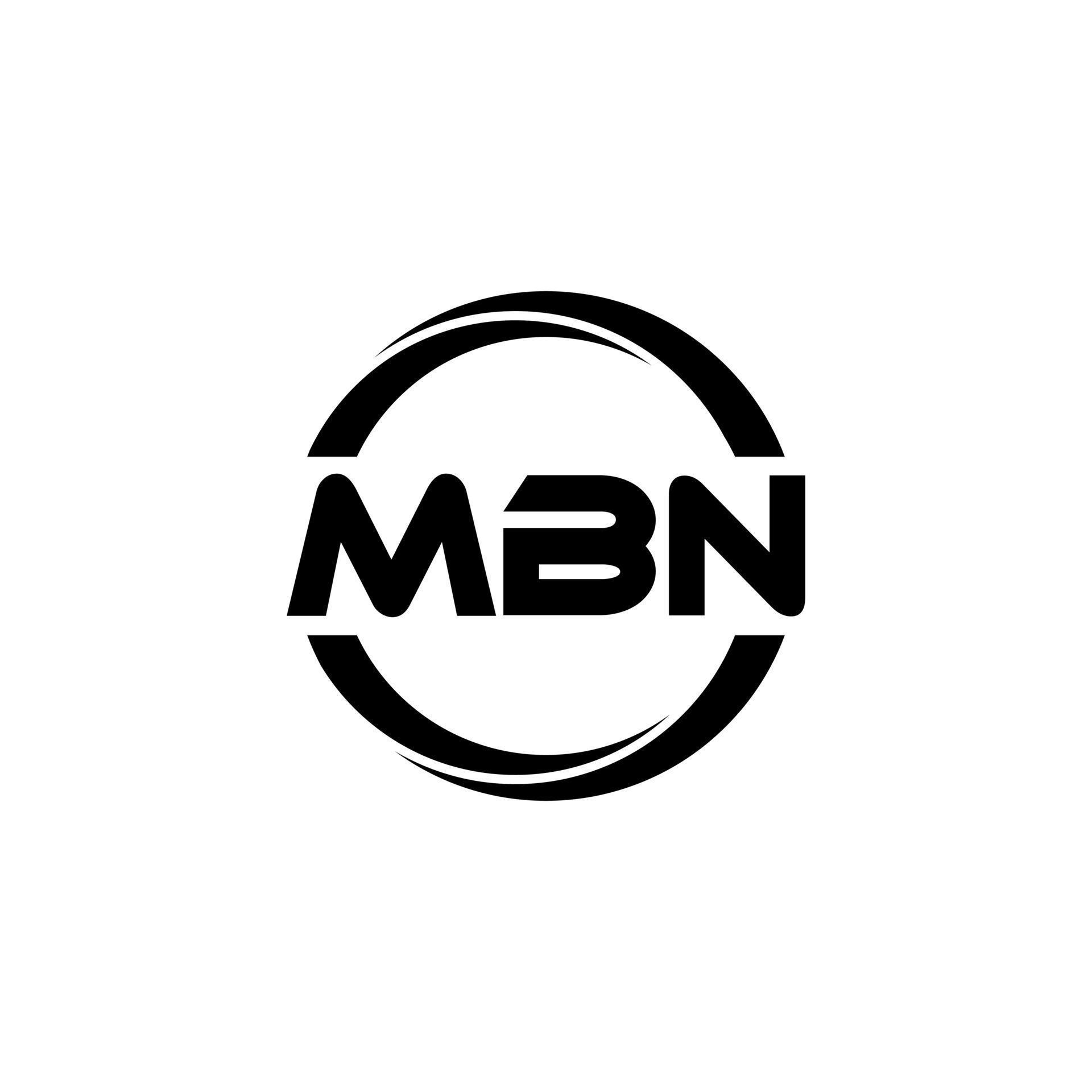 MBN letter logo design in illustration. Vector logo, calligraphy designs for logo, Poster ...