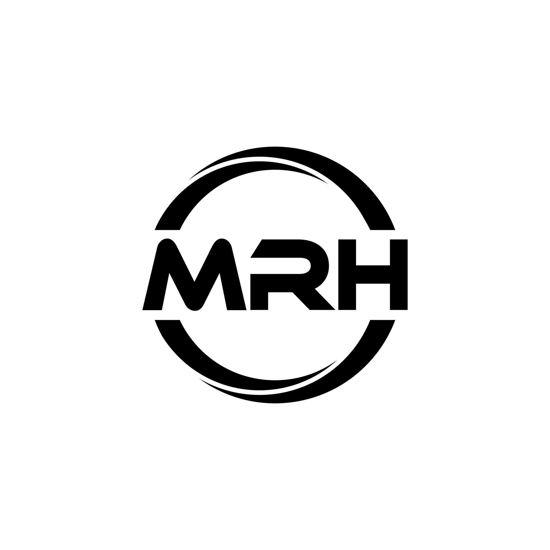 diseño del logotipo de la letra mrh en la ilustración. logotipo vectorial, diseños de caligrafía ...