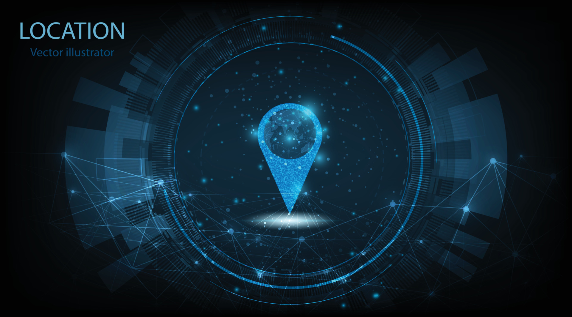 Concept of Gps technology background.Vector pin icon Gps on dark blue ... Concept of Gps technology background.Vector pin icon Gps on dark blue ...
