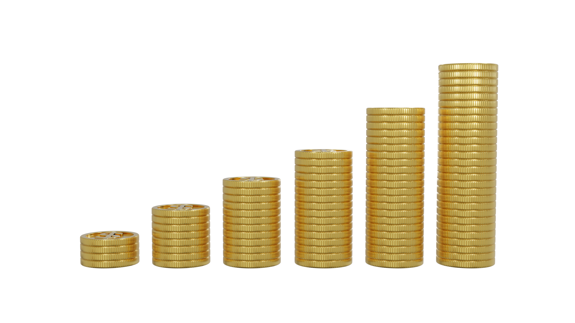 Representación 3D de monedas de oro apiladas y dinero en crecimiento ... Representación 3D de monedas de oro apiladas y dinero en crecimiento ...
