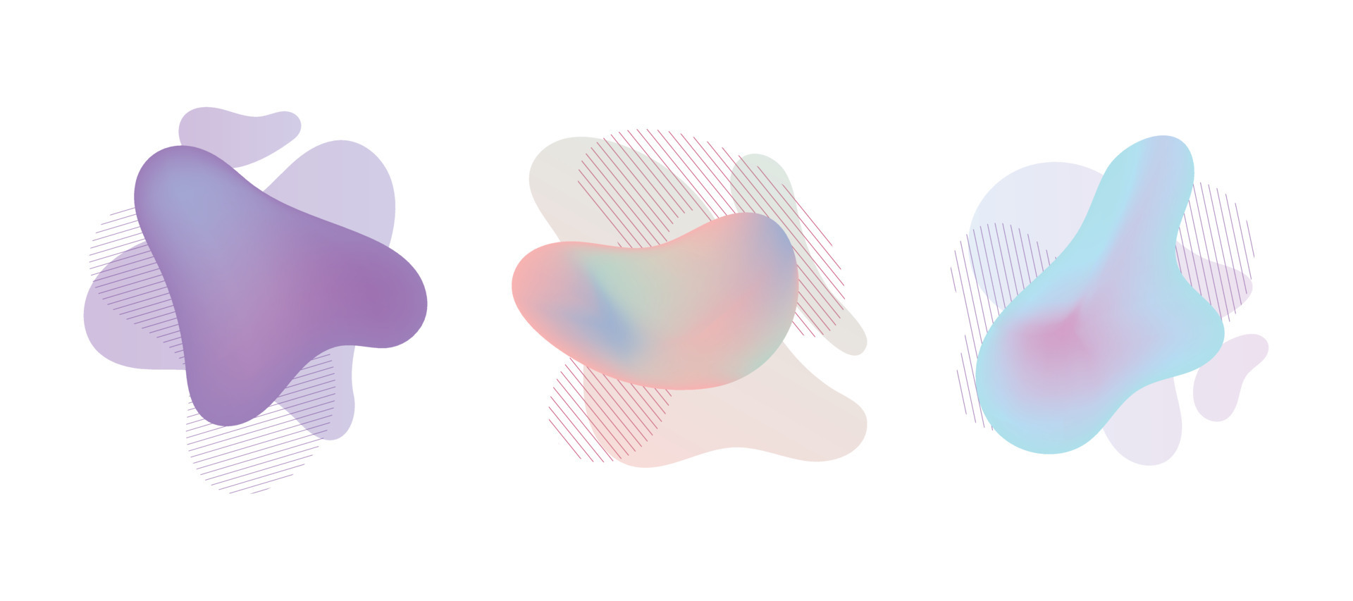 Set of abstract isolated design elements, gradient shapes. 18891617 ...