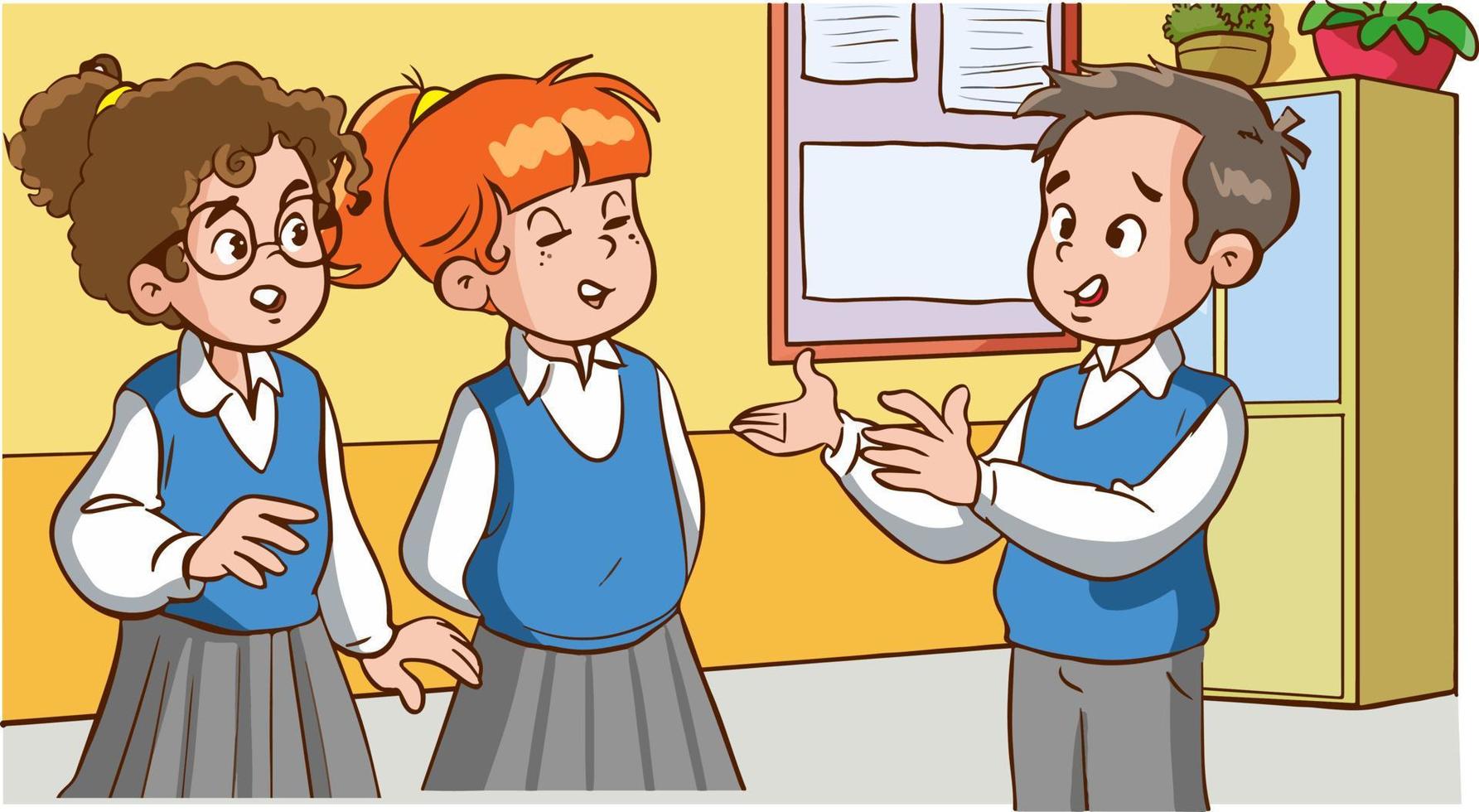 students talking to each other at school cartoon vector 18892009 Vector ... students talking to each other at school cartoon vector 18892009 Vector ...