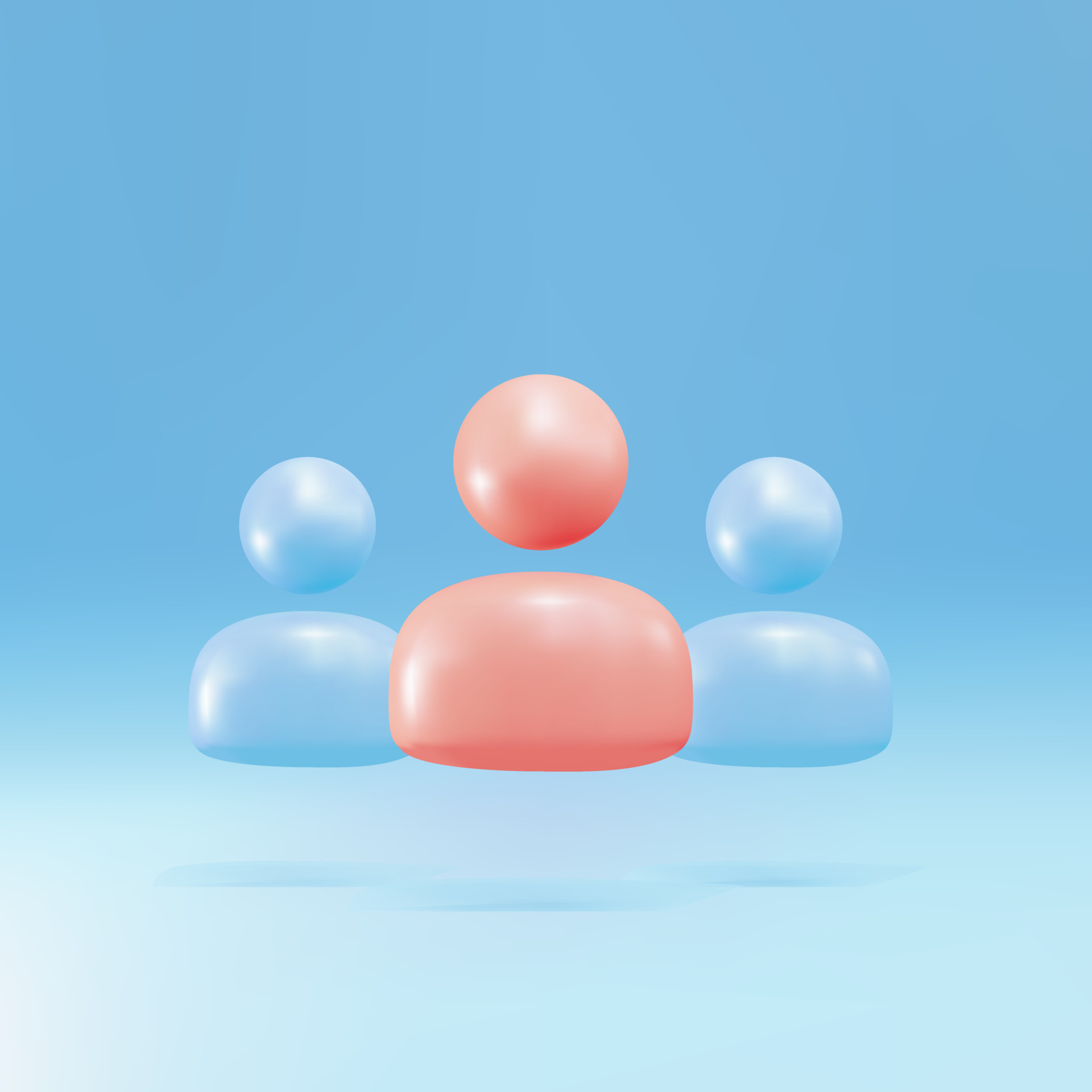 3d Users group icon isolated on blue background. Group of people icon ... 3d Users group icon isolated on blue background. Group of people icon ...
