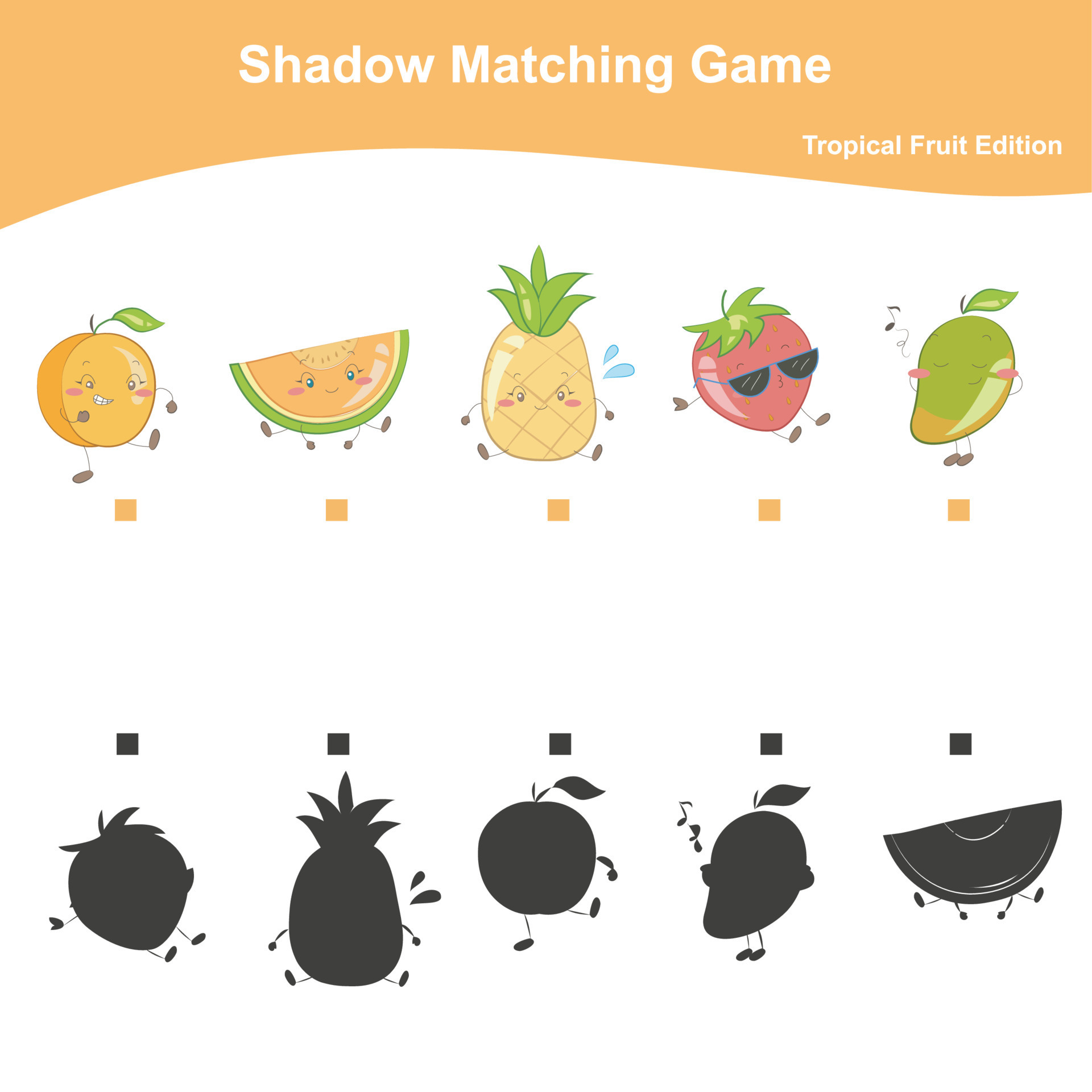 Shadow Matching game for Preschool Children. Matching images with ...