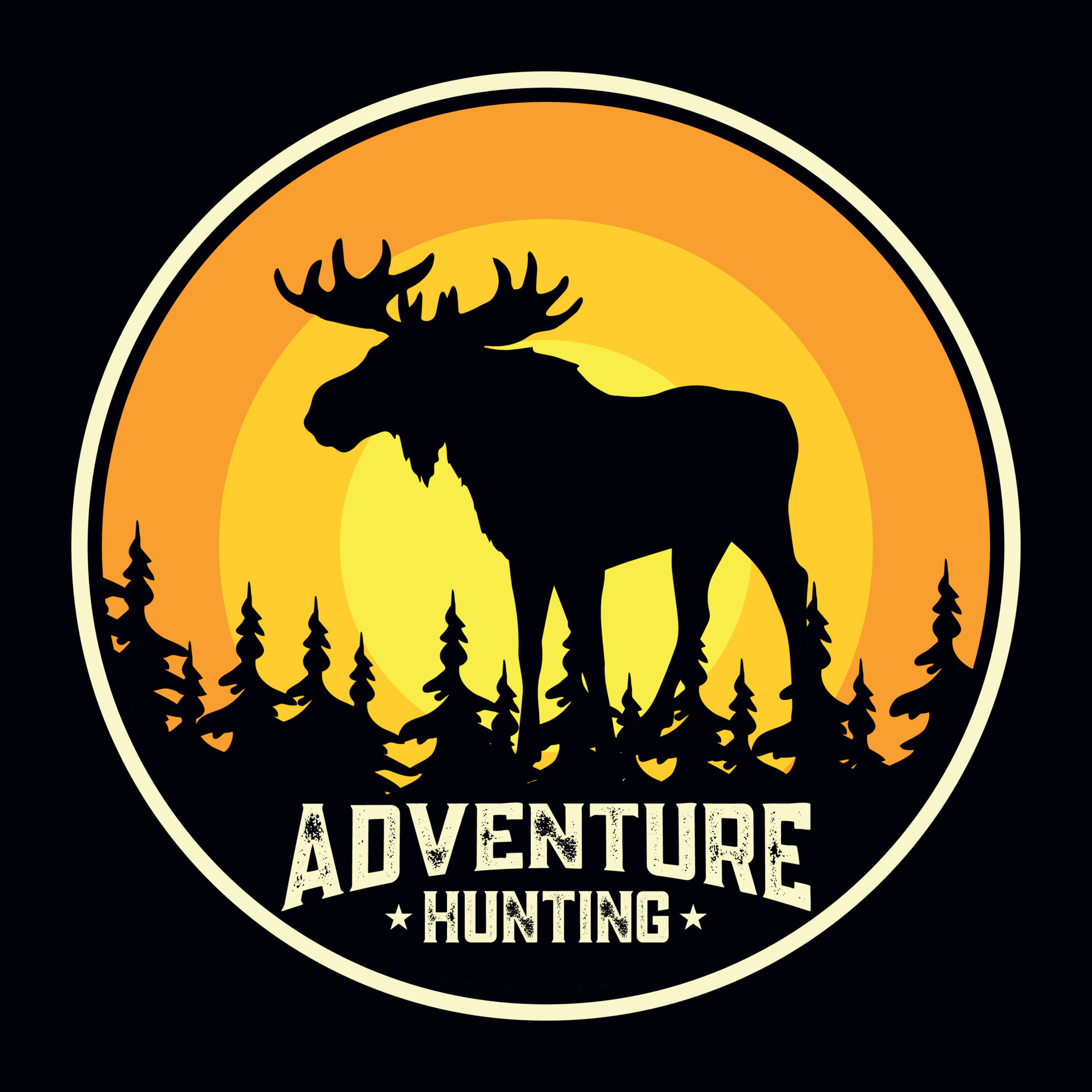Adventure Moose Label Vector Illustration Retro Vintage Badge Sticker ... Adventure Moose Label Vector Illustration Retro Vintage Badge Sticker ...