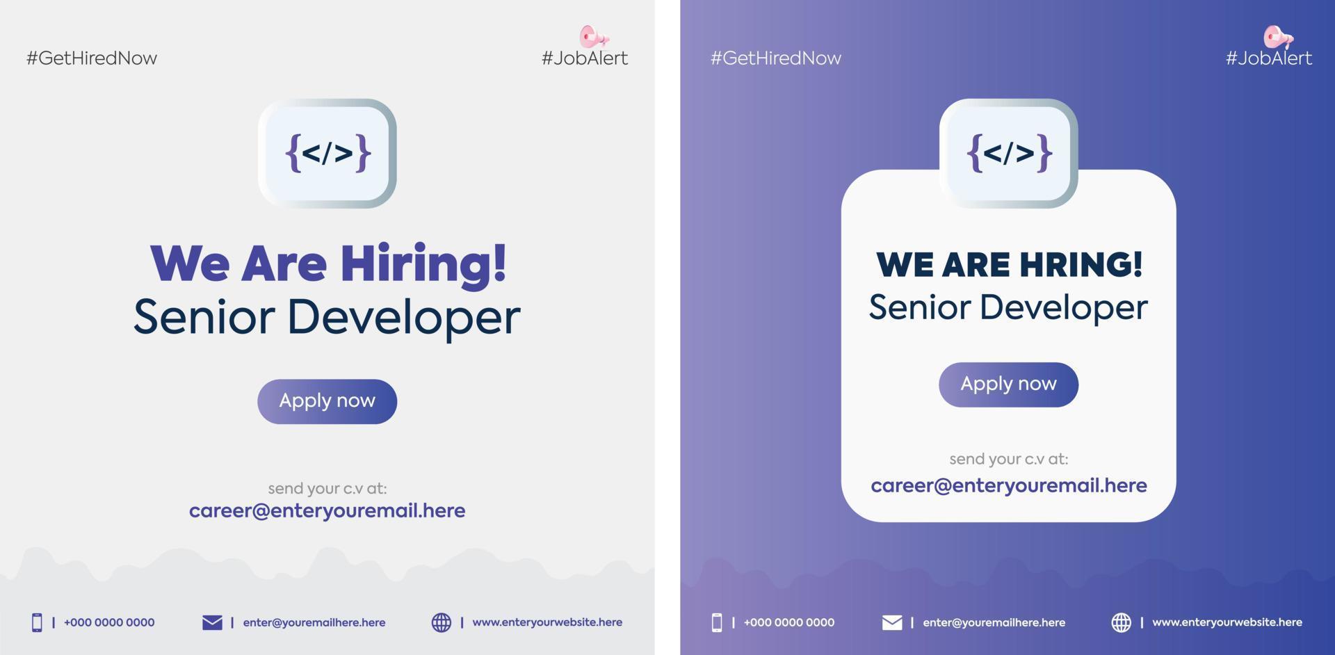 We are hiring senior software developer. Hiring post for software ... We are hiring senior software developer. Hiring post for software ...