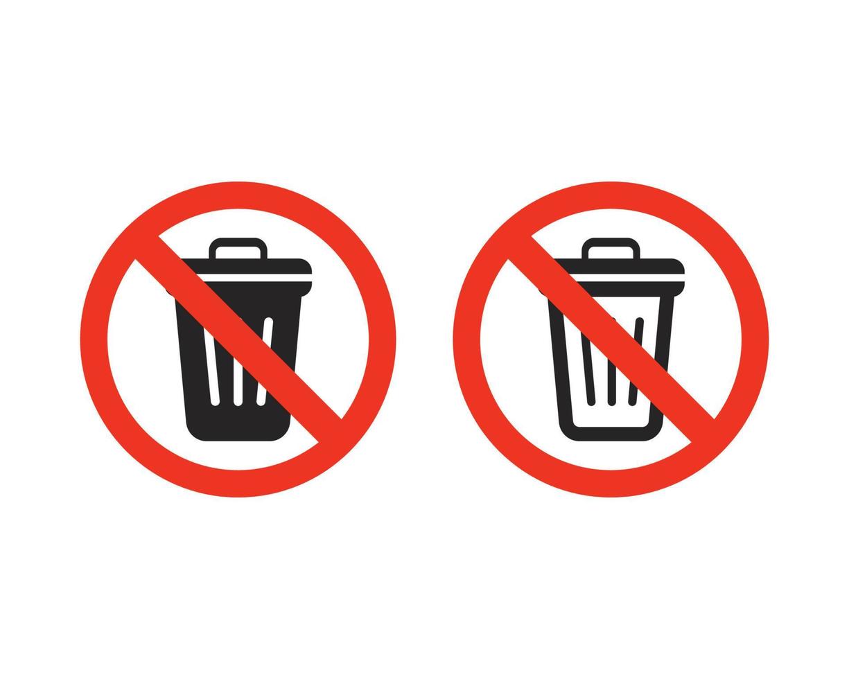 No Trash Bin Icon No Bin Icon Symbol 18907802 Vector Art At Vecteezy
