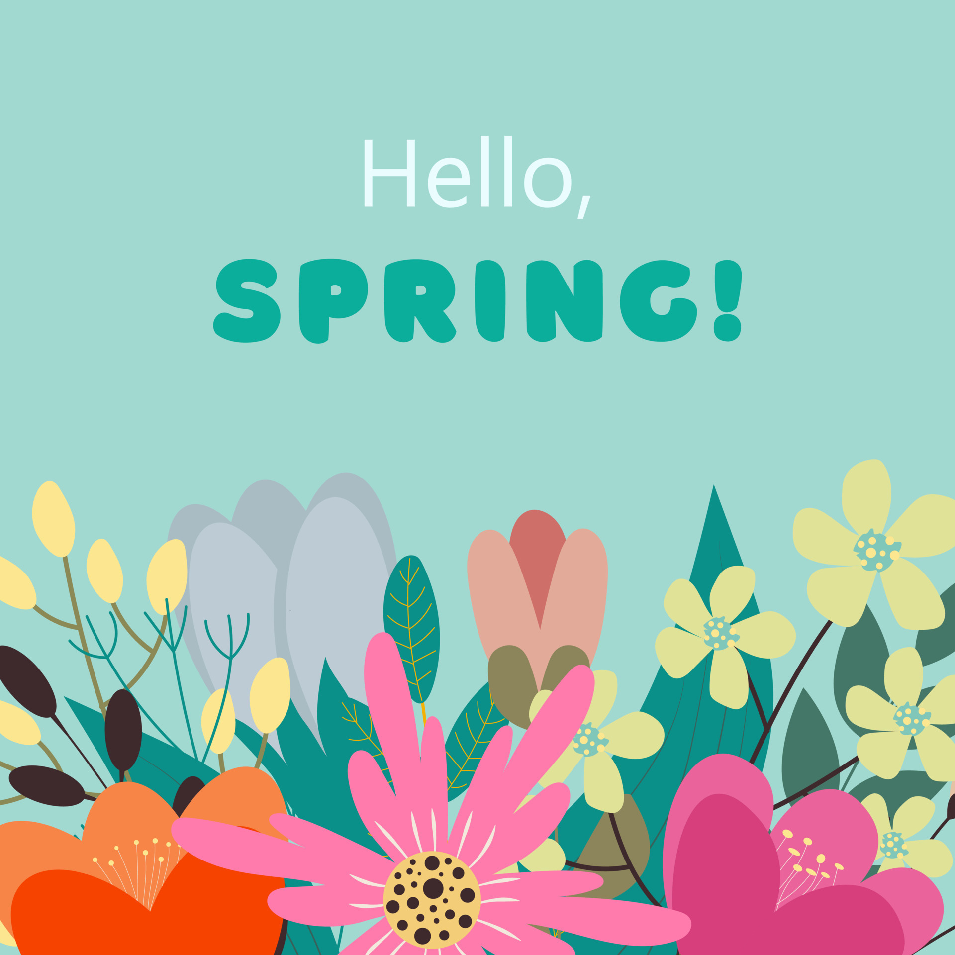 Hello Spring hand sketched logotype, badge typography icon. Lettering ...
