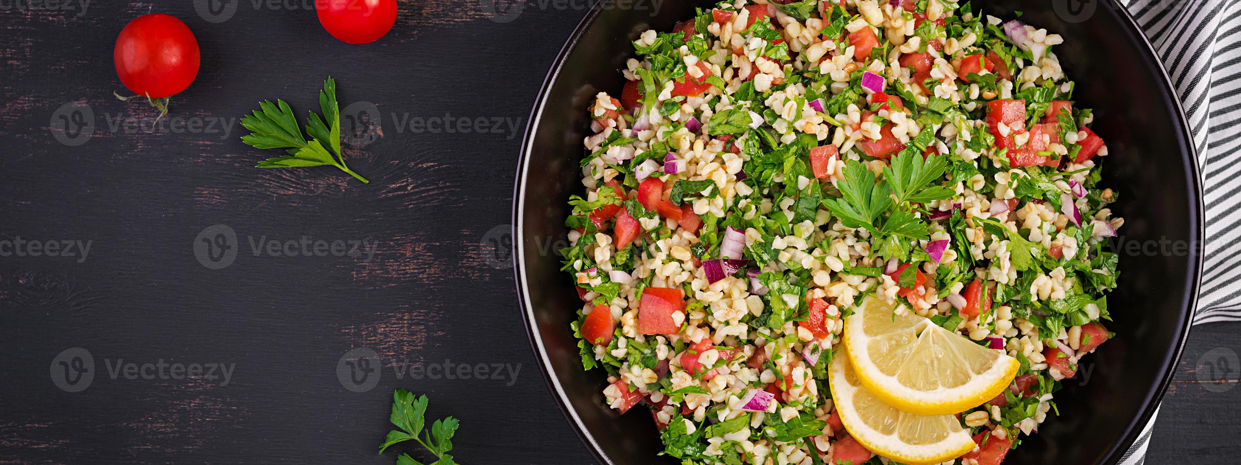 Tabbouleh salad. Traditional middle eastern or arab dish. Levantine ...