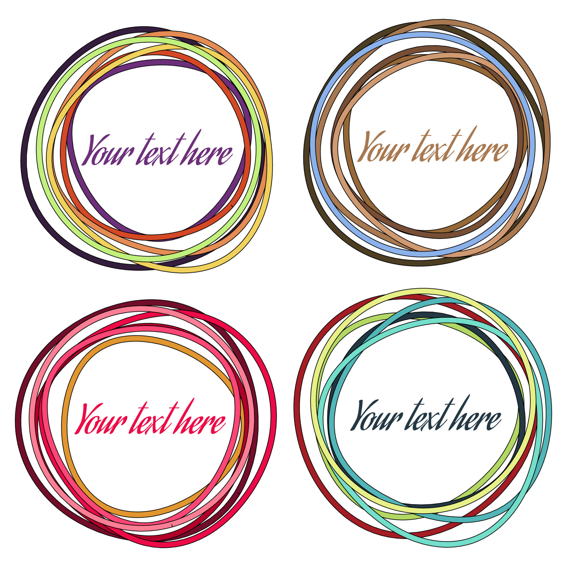 Set of colorful vector circles. Vector abstract design elements ...