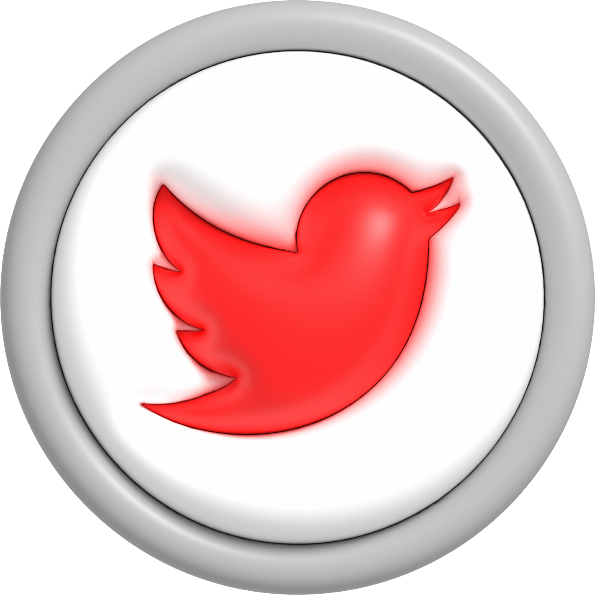 Social Media Button With Red Icon Inside Mobile Application For Sharing With Other People 3d 3608