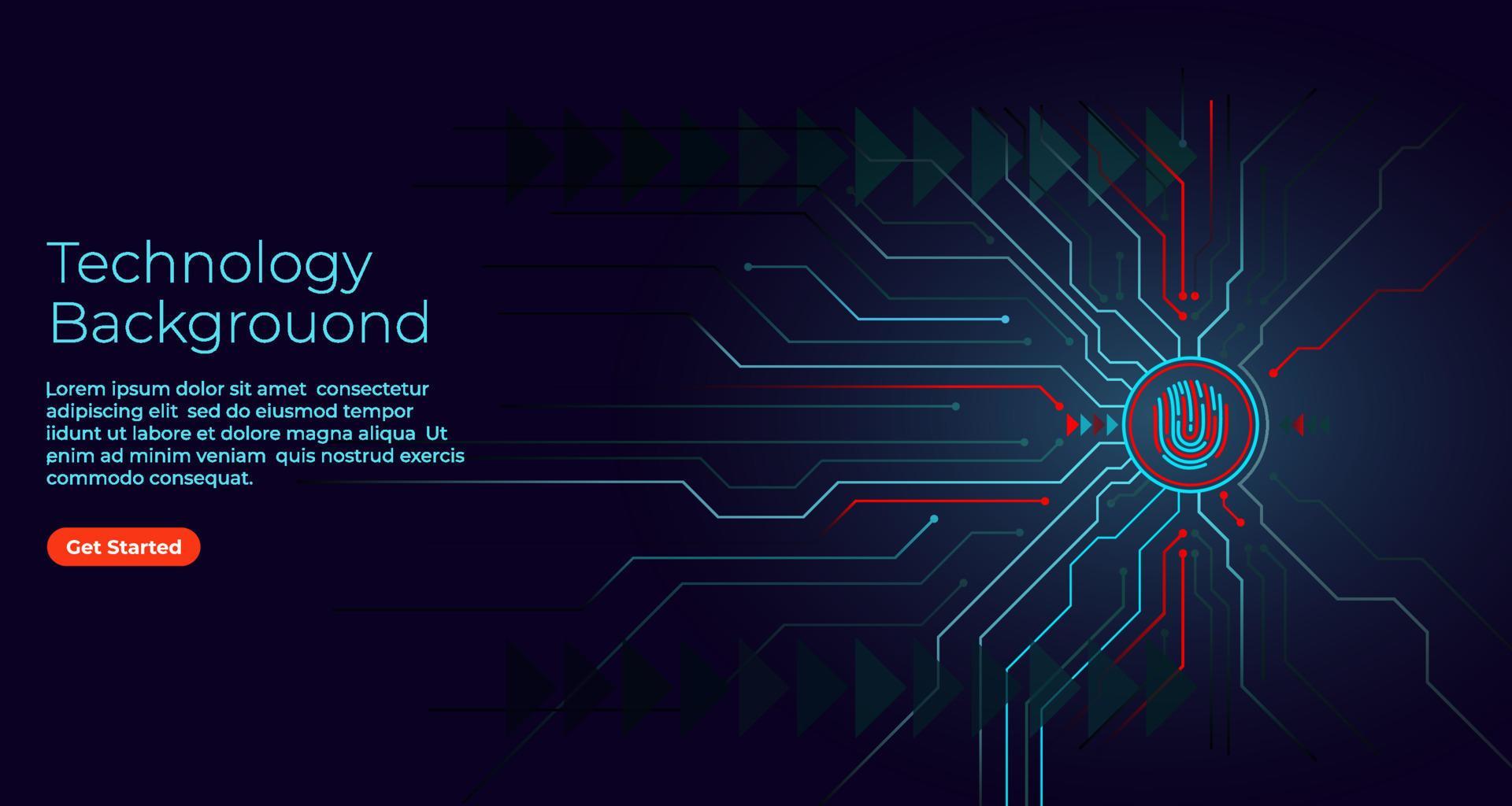 Abstract dark technology background with circuit diagram and ...