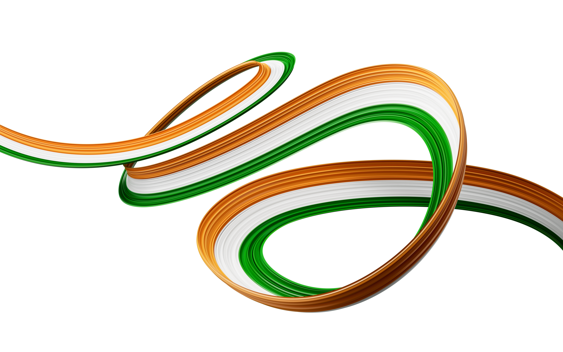 Indian Flag Ribbon Wavy Abstract 3d Illustration 18915051 Png